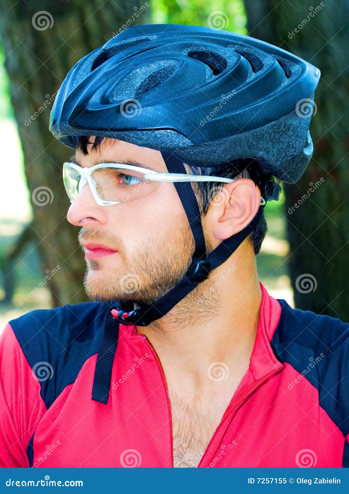 Portrait of cyclist stock image. Image of face, bicycle - 7257155