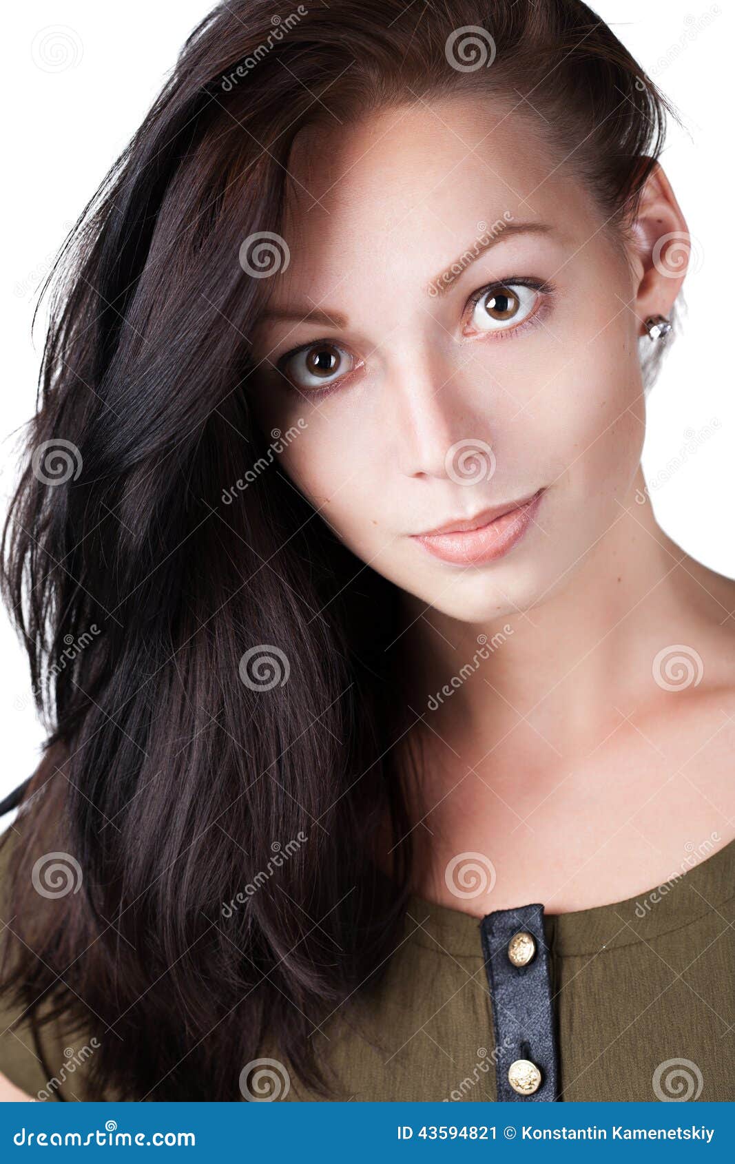 Portrait D'belles Brunes Aux Cheveux Longs Image stock - Image du ...