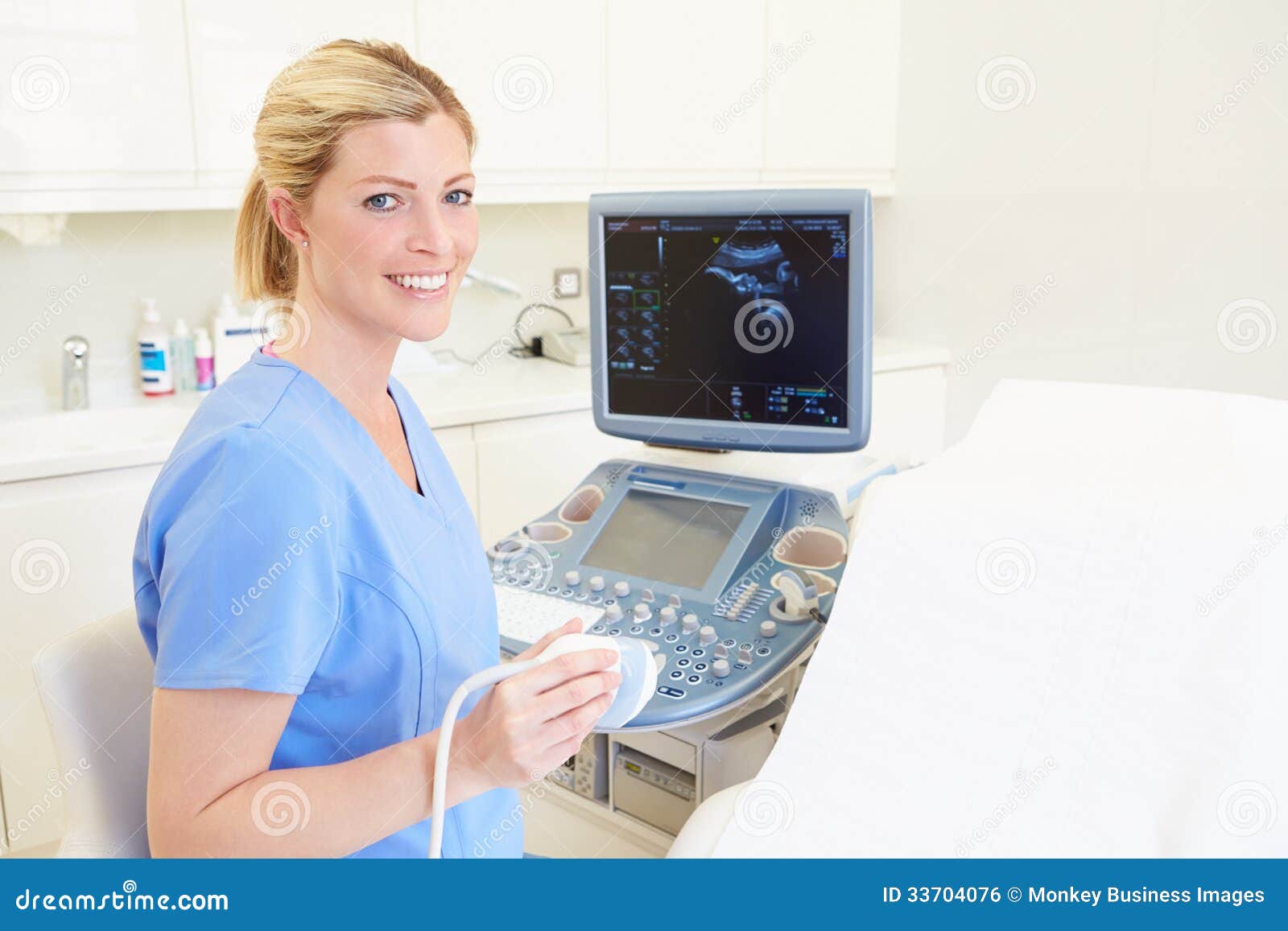 Portrait of 4D Ultrasound Scanning Machine Operator Stock Photo - Image ...