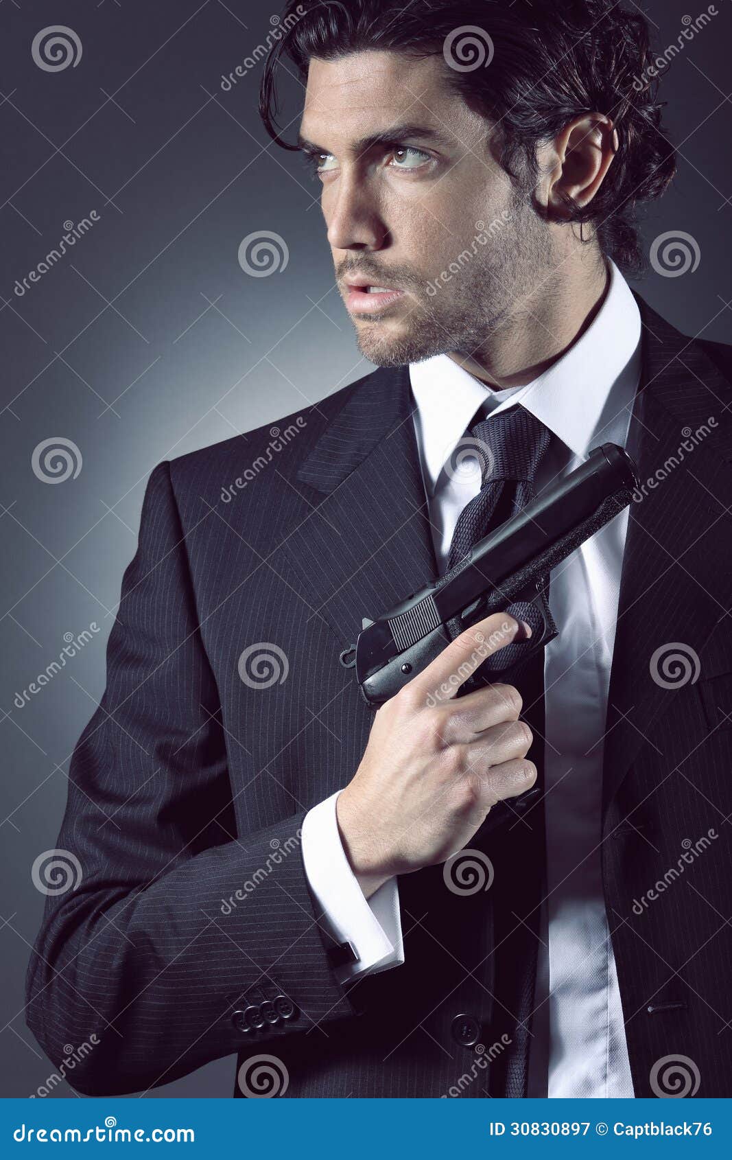Portrait D'un Agent Secret Attrayant Image stock - Image du ...