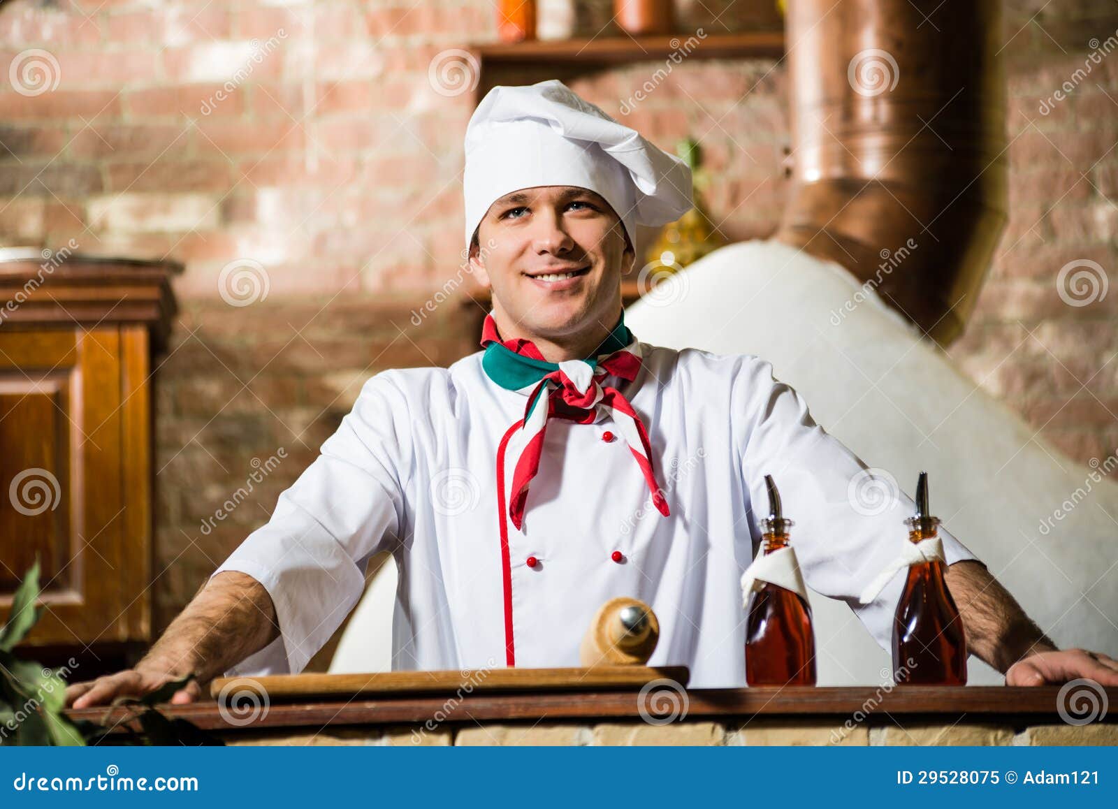 Portrait d'un cuisinier image stock. Image du heureux - 29528075