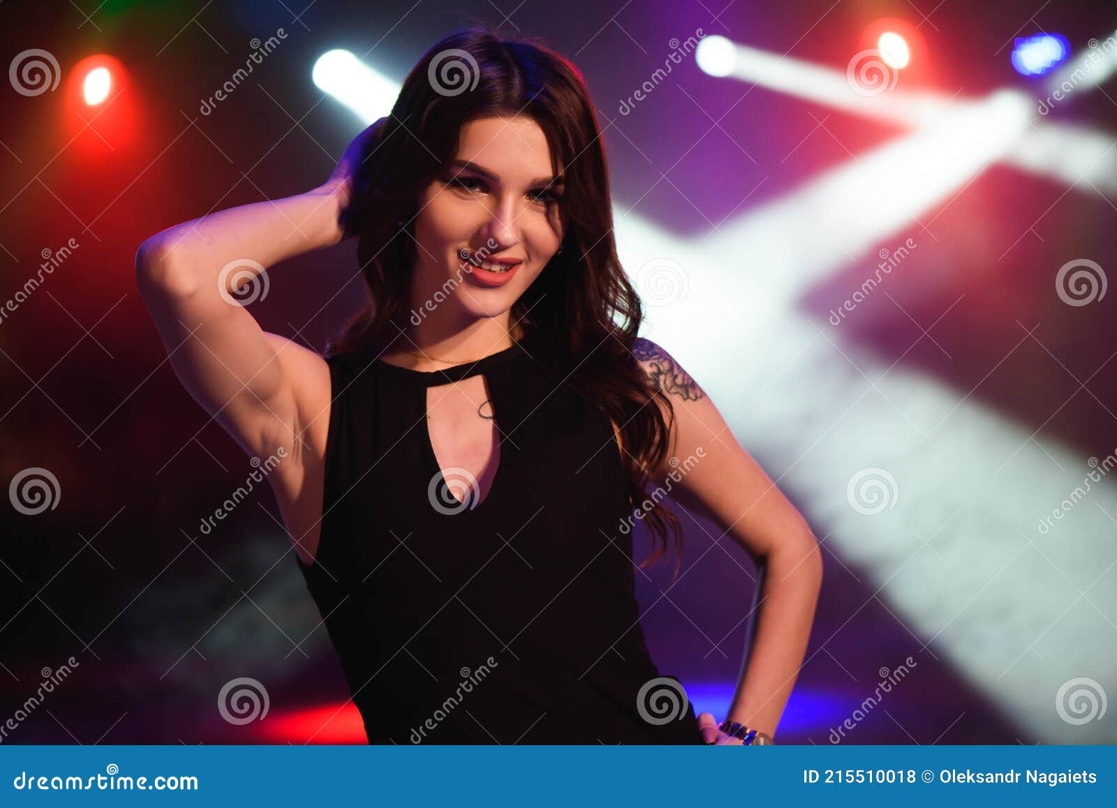 Portrait of Dancing Girl on Disco Party. Stock Photo - Image of happy ...
