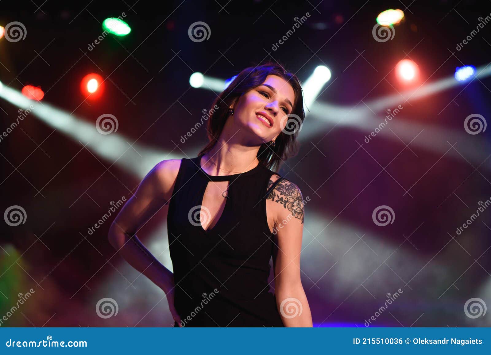 Portrait of Dancing Girl on Disco Party. Stock Photo - Image of ...