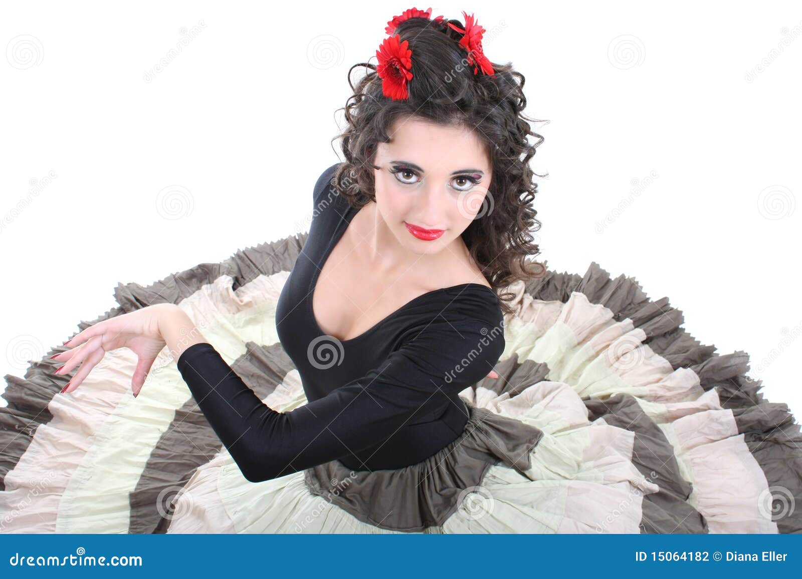 Portrait of dancing woman stock photo. Image of black - 15064182