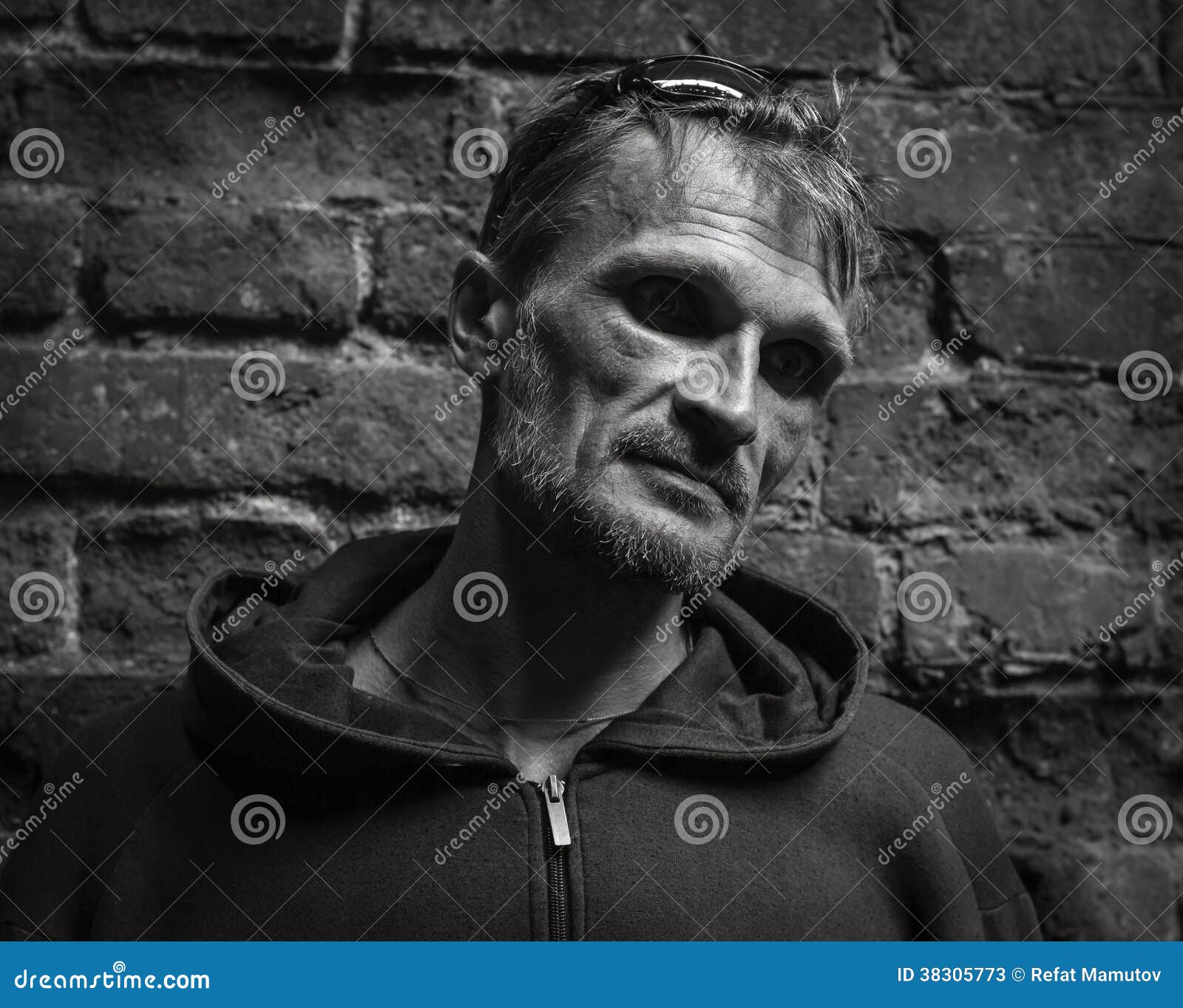 Portrait of a dark male. stock image. Image of shadow - 38305773