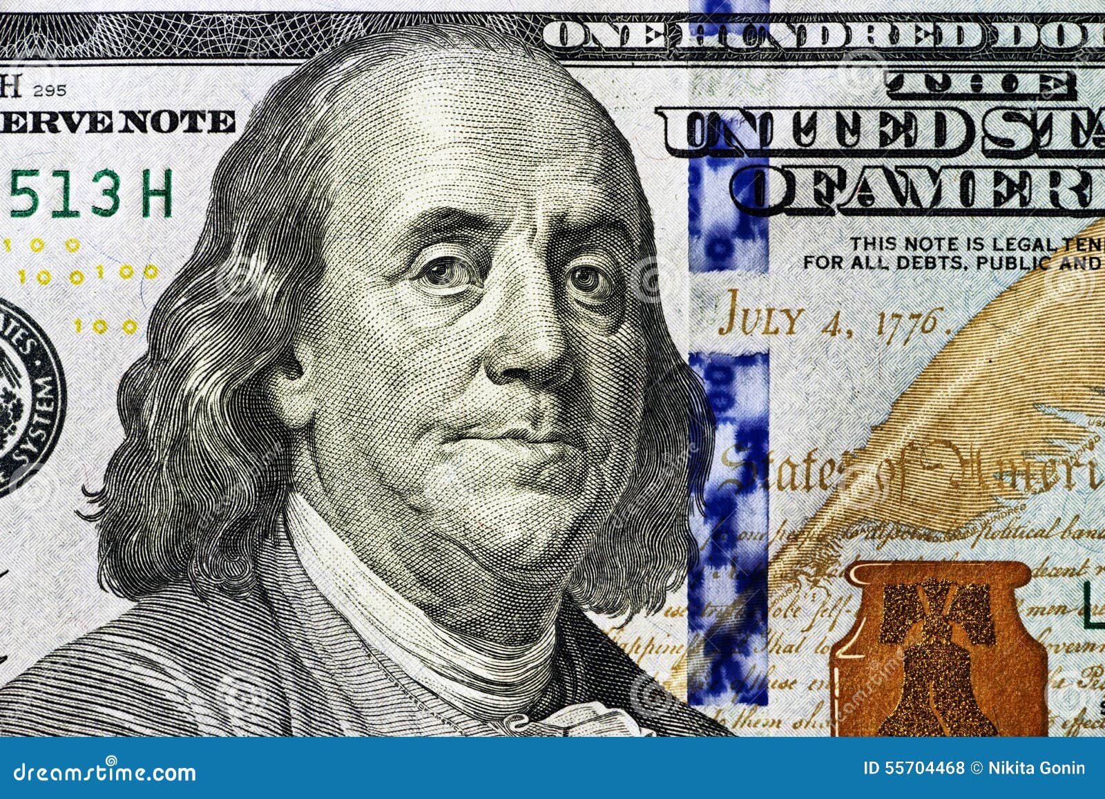 Portrait De Benjamin Franklin 100 Dollars D'en Gros Plan Photo stock ...