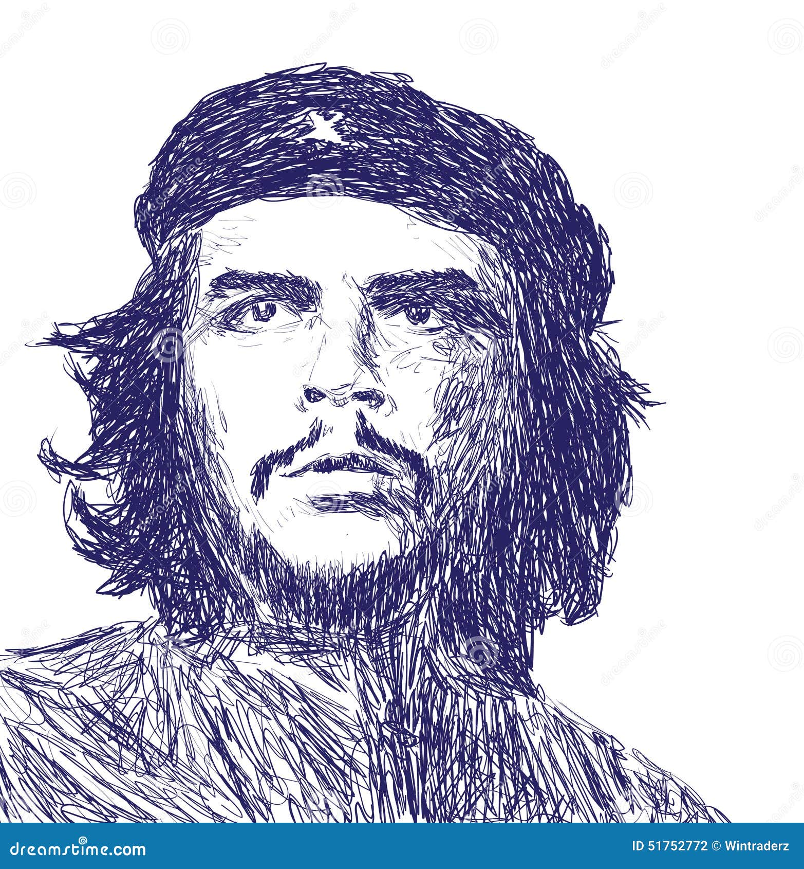 Portrait De Che Guevara Hand Drawn Scratch Illustration de Vecteur ...