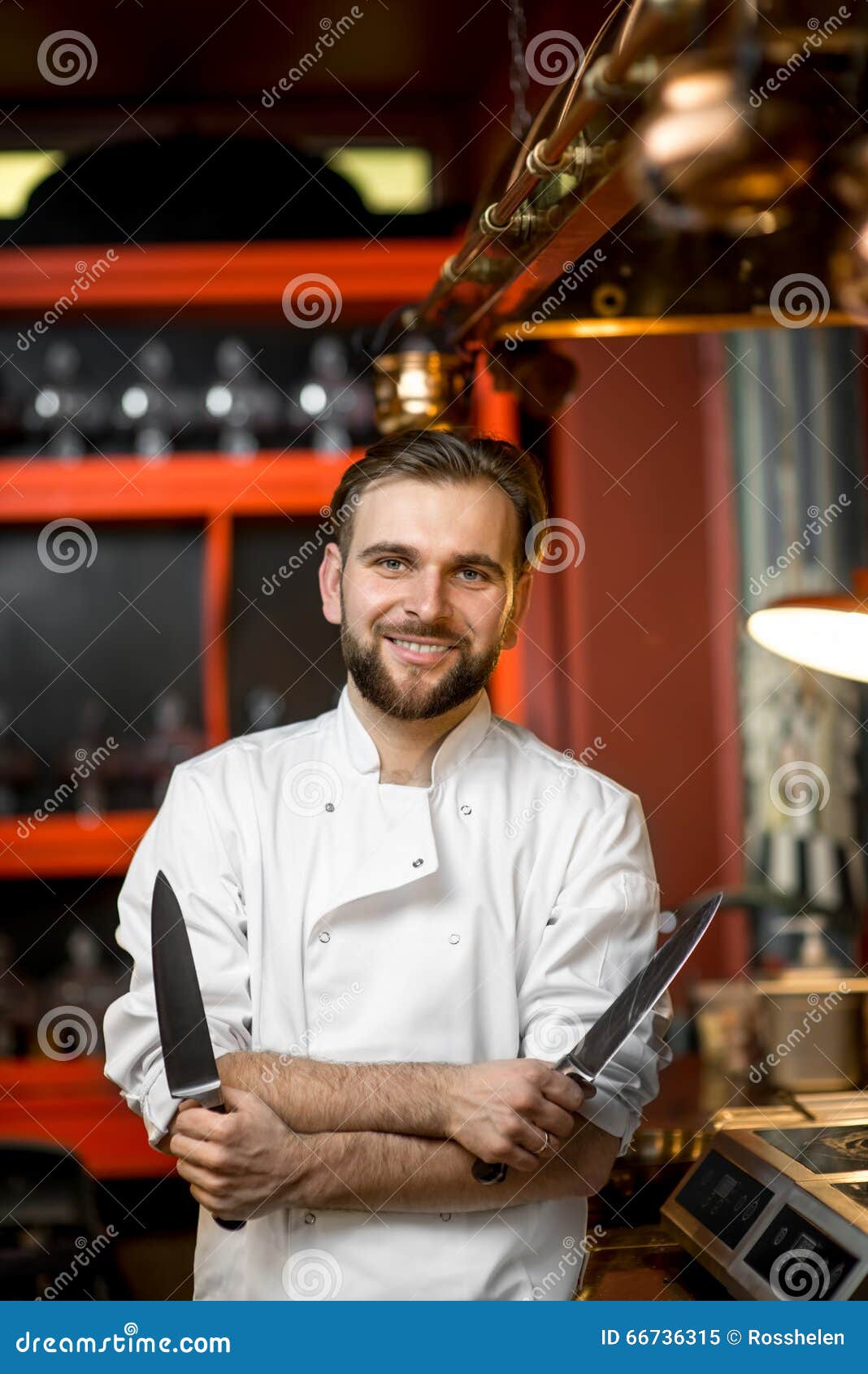 Portrait De Cuisinier De Chef Image stock - Image du chef, couteau ...