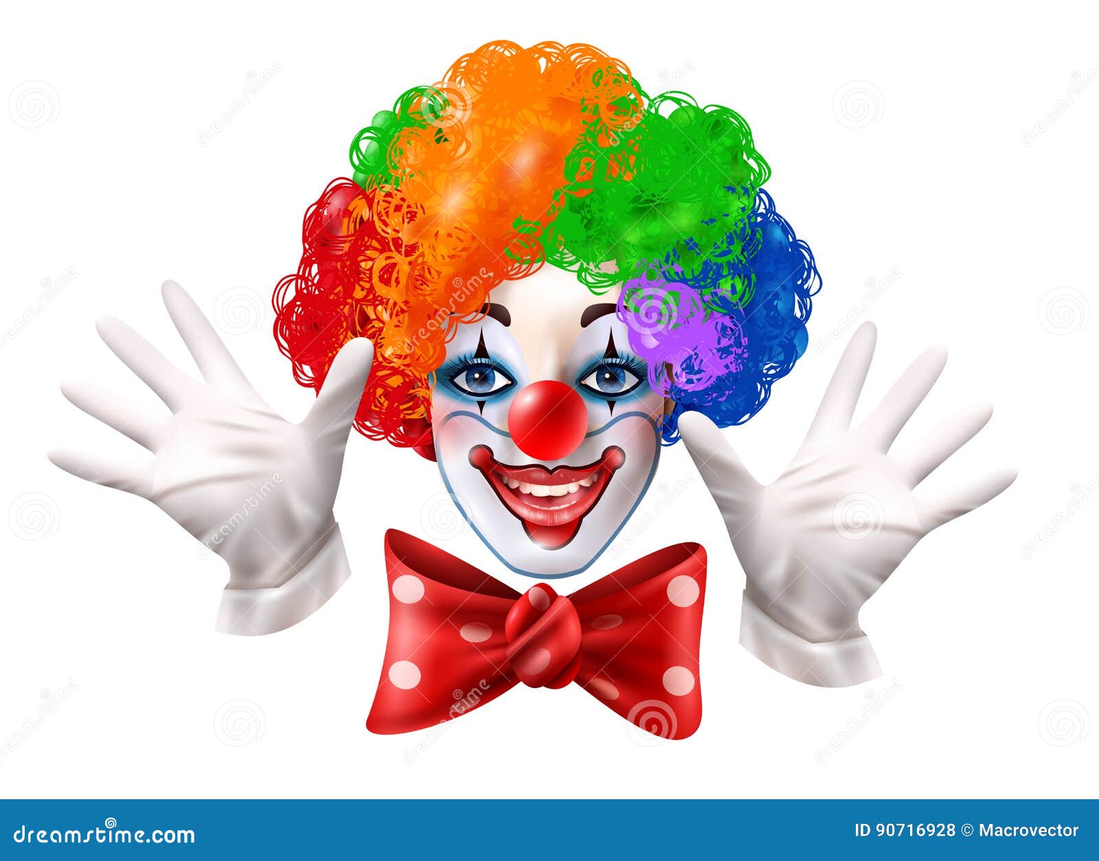 Portrait De Face Colorful Realistic De Clown De Cirque Illustration de ...