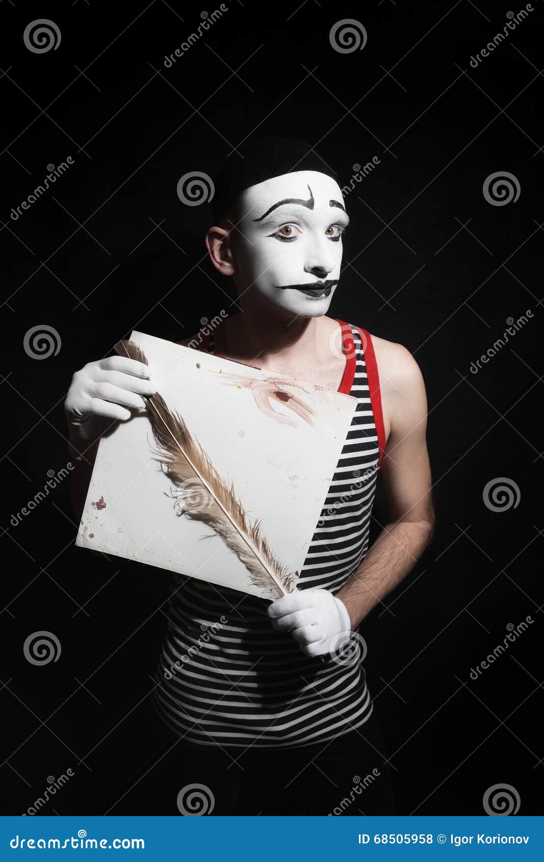 Portrait de pantomime photo stock. Image du pose, classique - 68505958