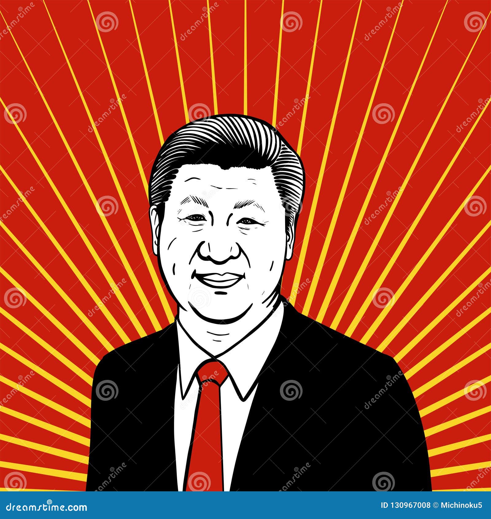 Portrait De Vecteur XI De Jinping Photo stock éditorial - Illustration ...
