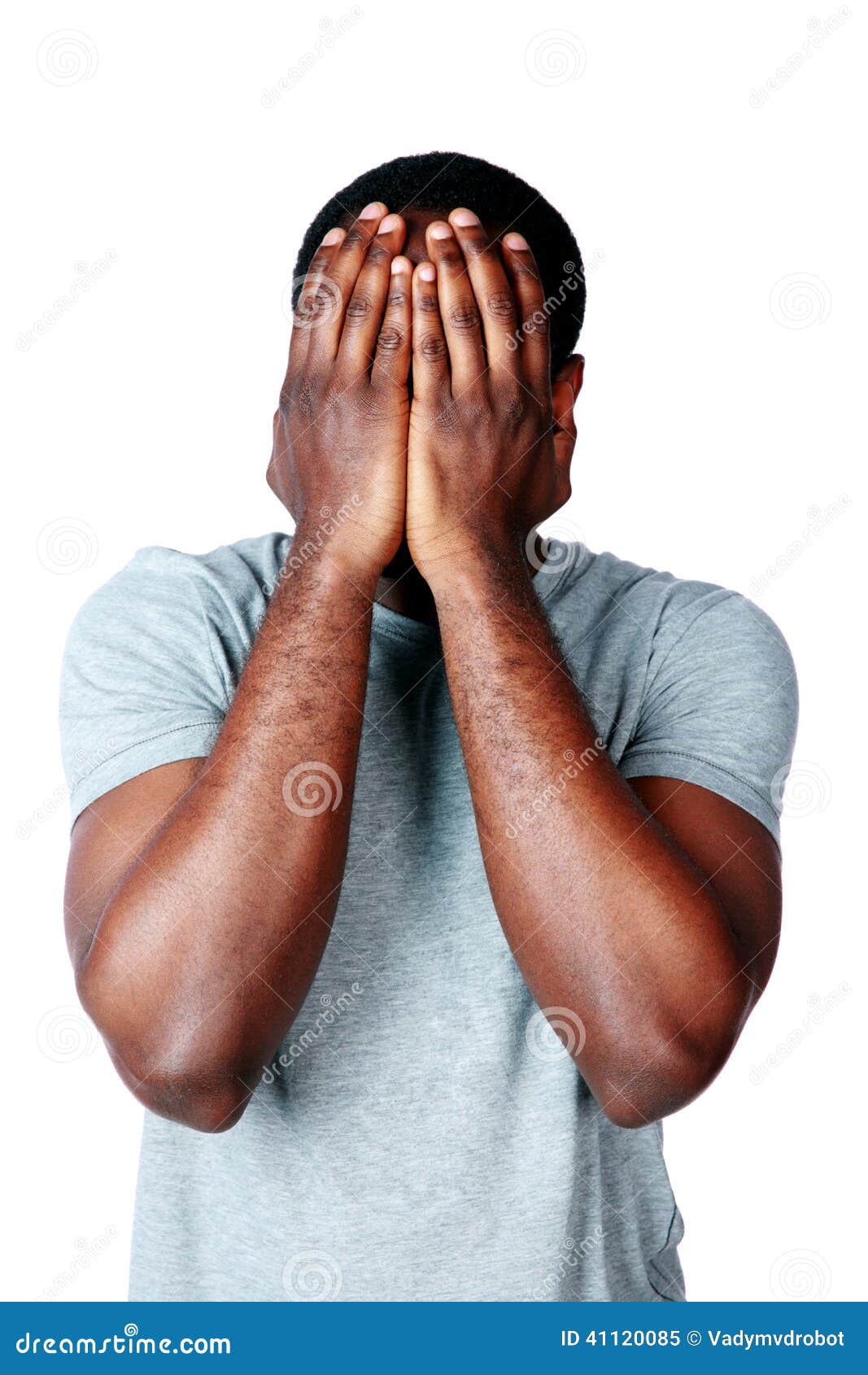 Sad Depressed African Man Crying With Tears In Eyes, Weeping Stock ...
