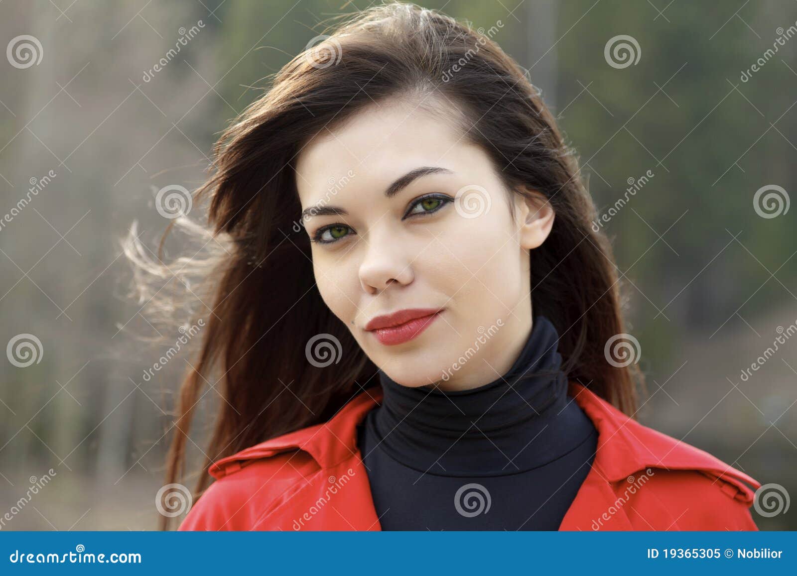 Portrait der netten Frau stockbild. Bild von mode, auge - 19365305