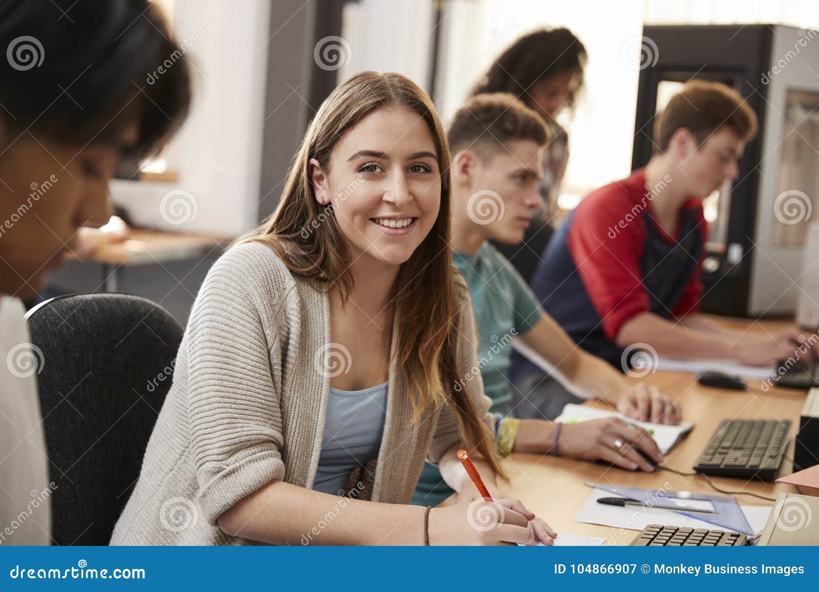 Portrait of Design Student Working in CAD/3D Printing Lab Stock Image ...