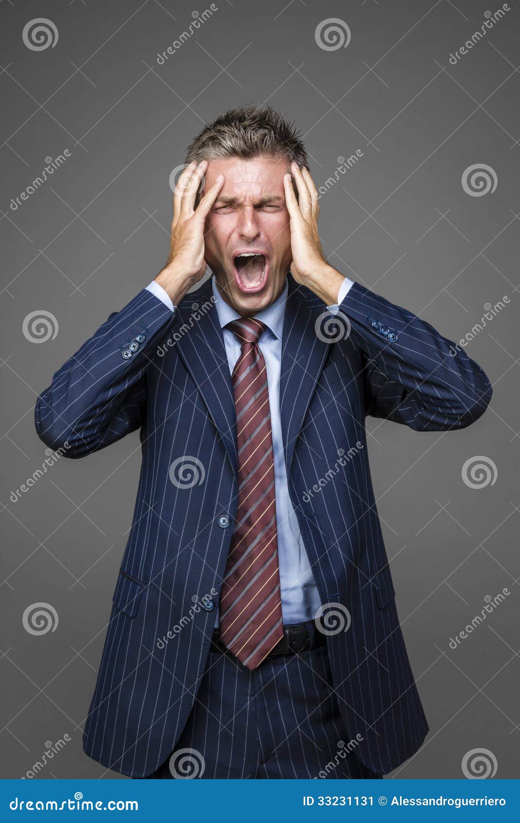 Portrait of a Desperate Businessman Stock Image - Image of exhaustion ...