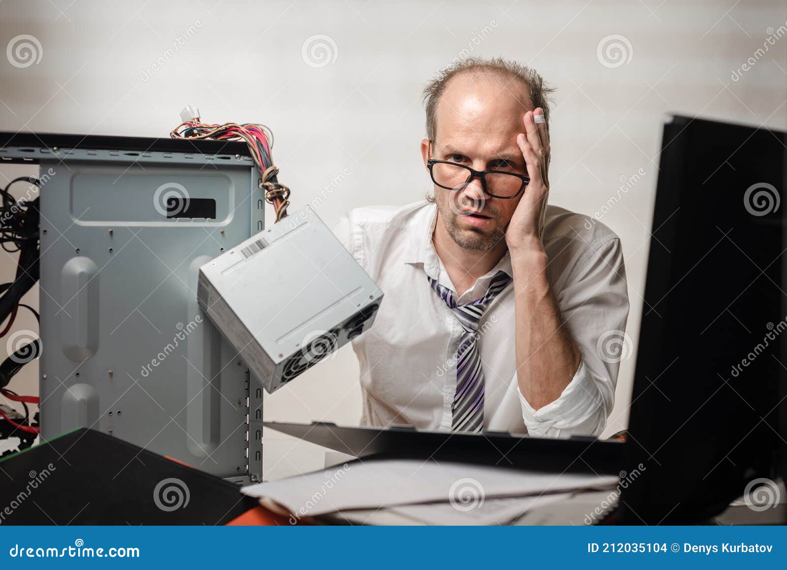 Desperate office worker stock photo. Image of manager - 212035104