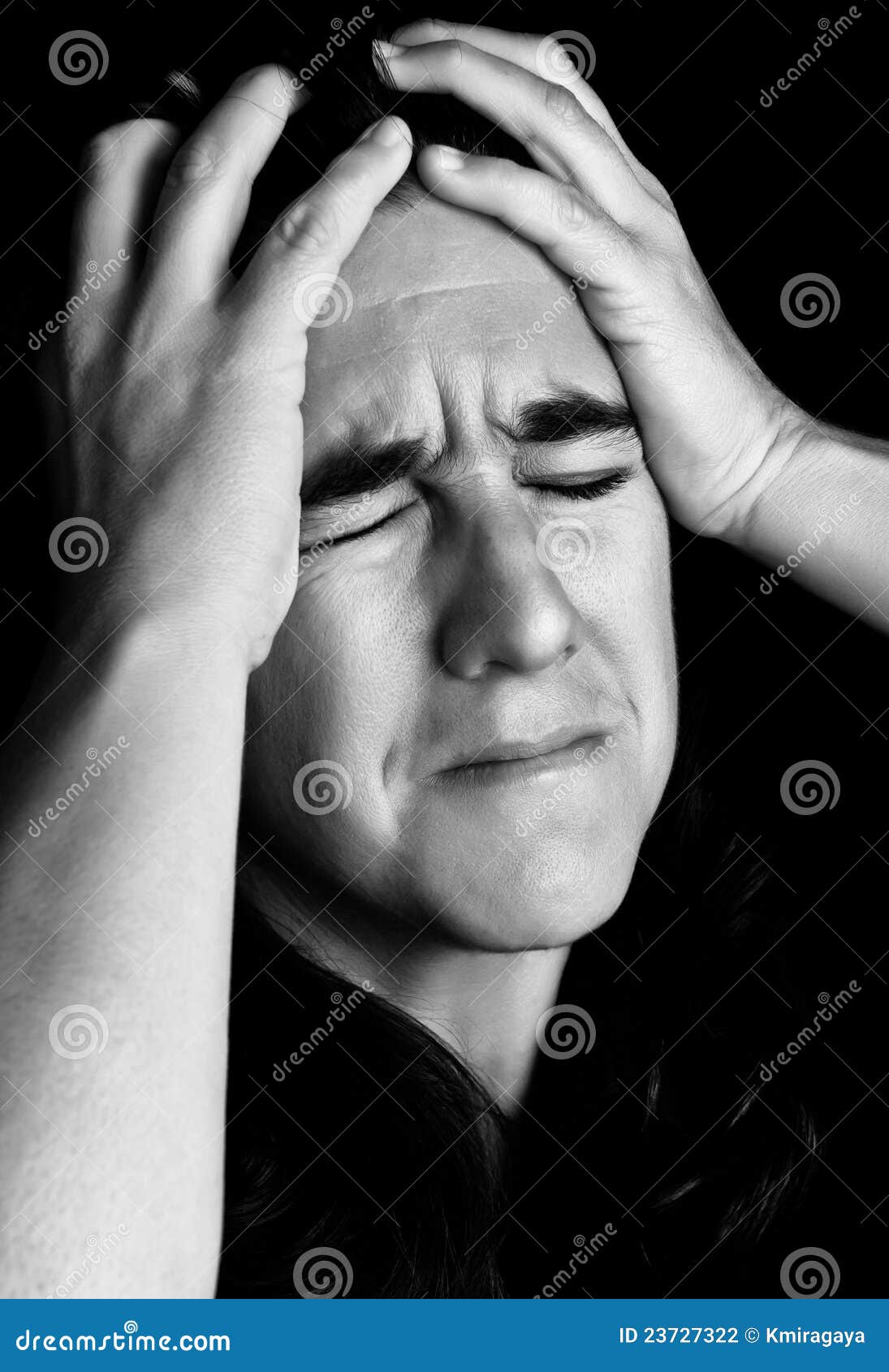 Portrait of a Desperate Woman Stock Photo - Image of anxious, hand ...