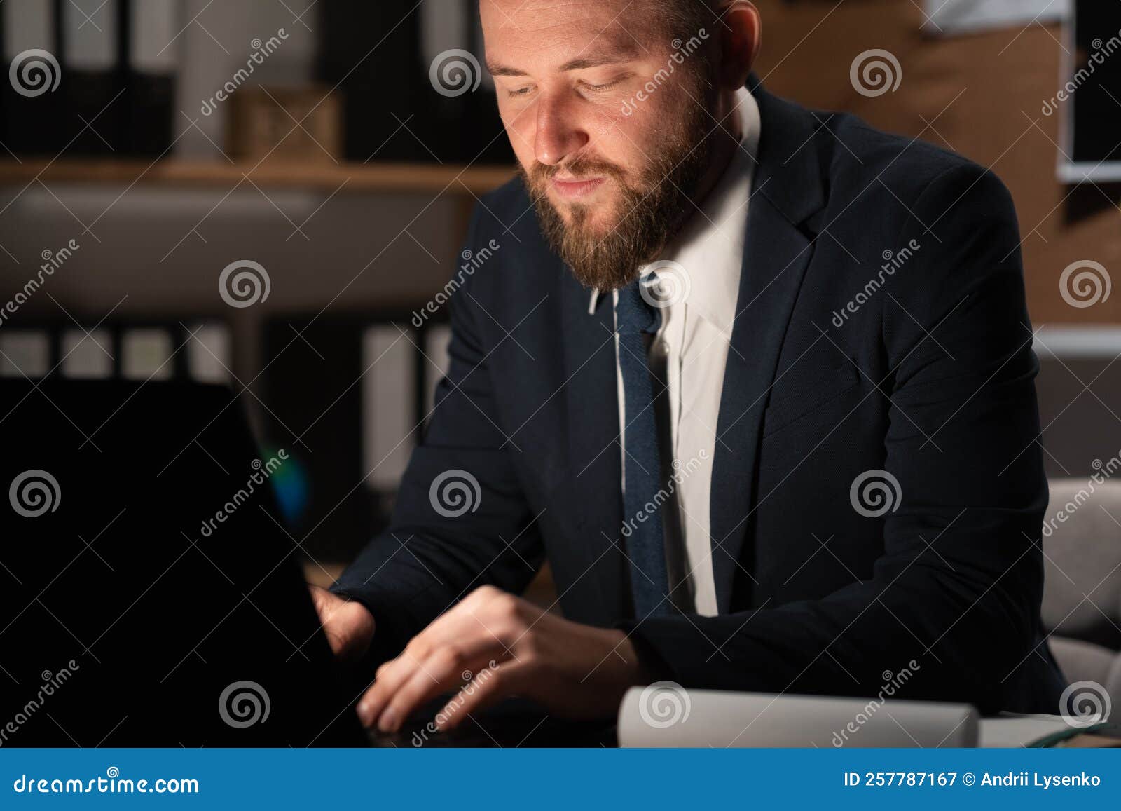 Portrait of Detective Processing Evidence in Office, Working on ...
