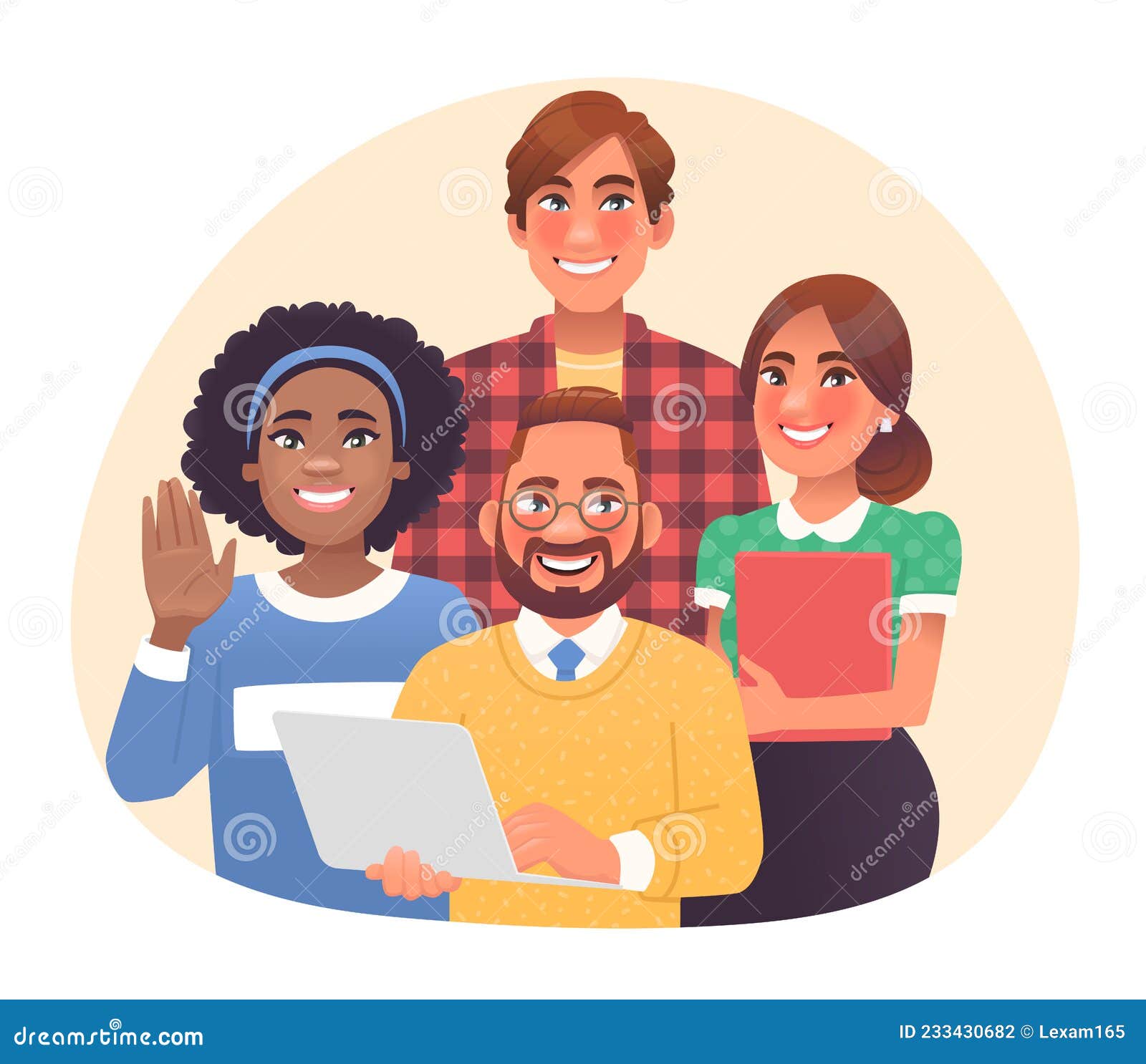 Portrait Of A Development Or Creative Team. Company Employees, Teamwork ...