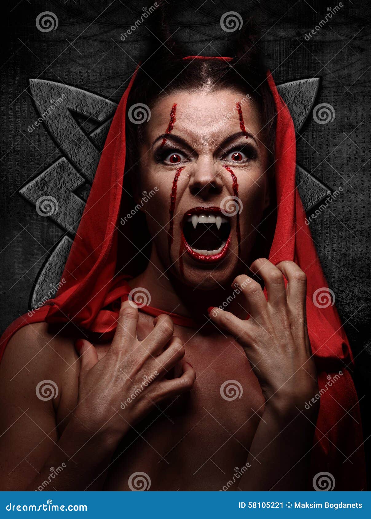 Portrait of a Devil with Horns. Fantasy. Art Stock Image - Image of ...