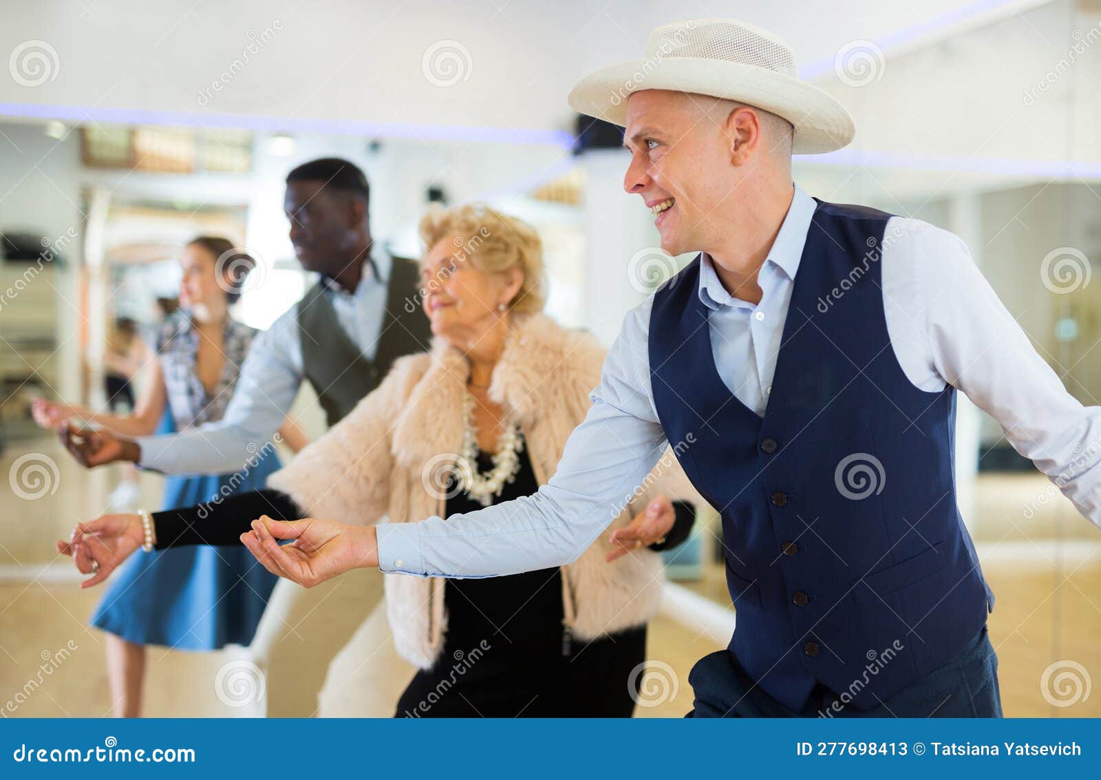 Group of Different Age Dancers Preparing Swing Performance Stock Image ...