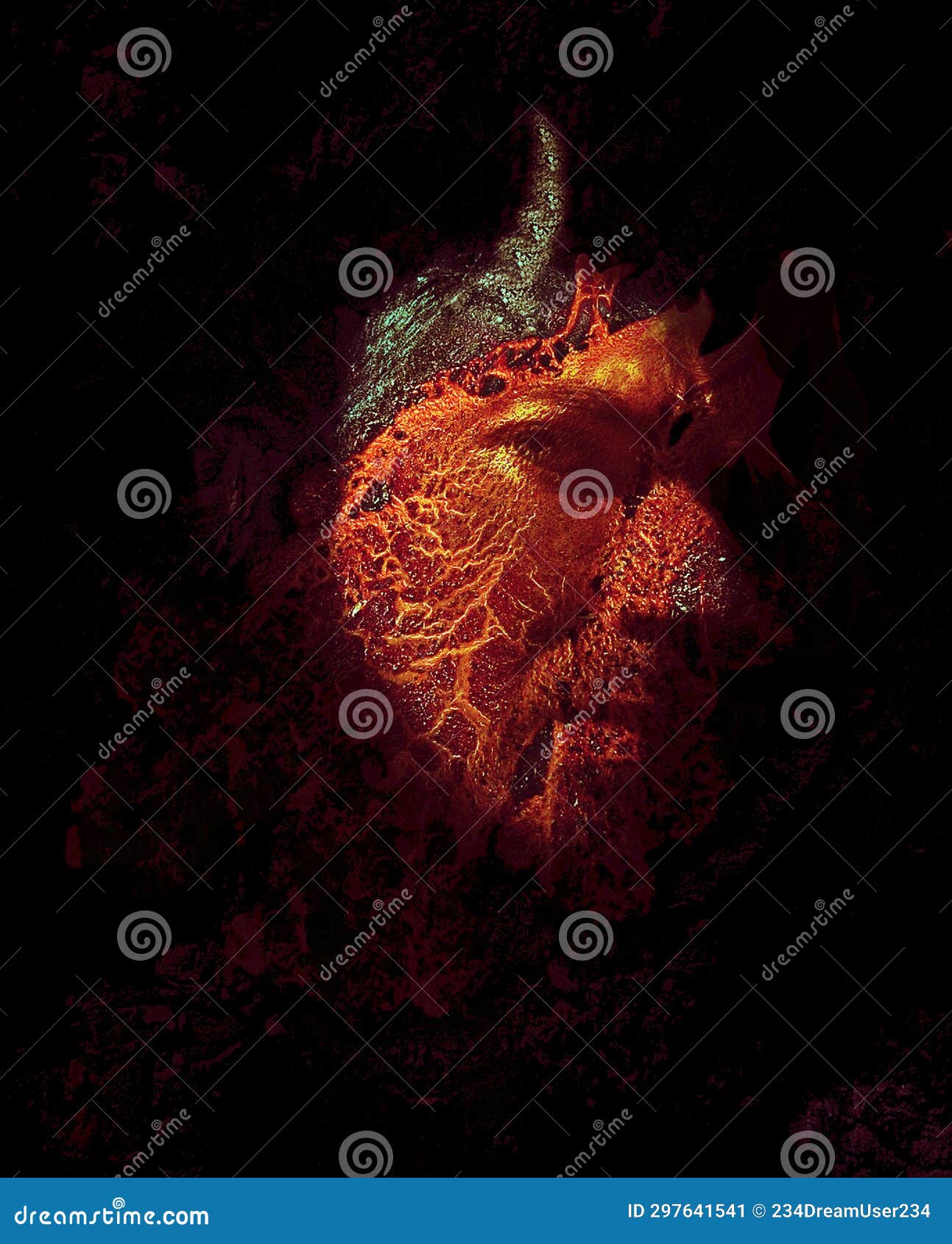 Portrait, Digital Collage and Special Processing. Devil Face, Side ...