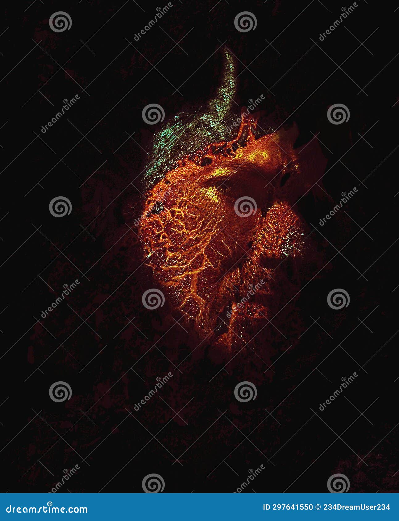 Portrait, Digital Collage and Special Processing. Devil Face, Side ...