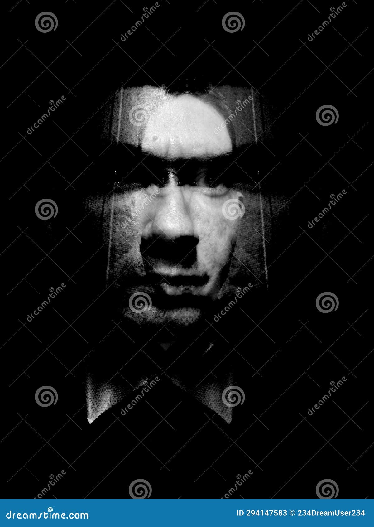 Portrait, Digital Collage and Special Processing. Man Face. Very Weird ...