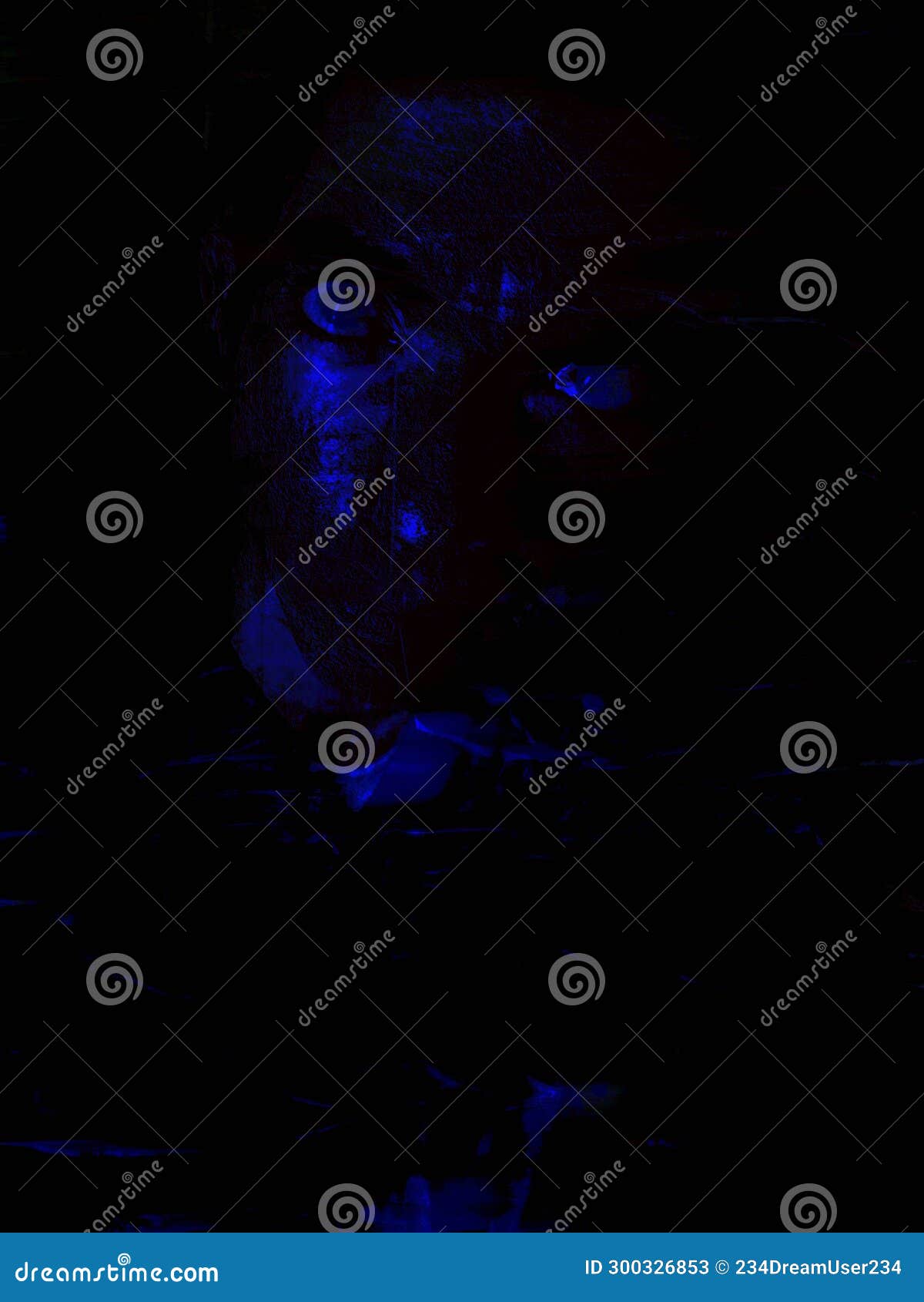 Psychopath Portrait Monster Demon Portrait With Afraid Smile Art ...