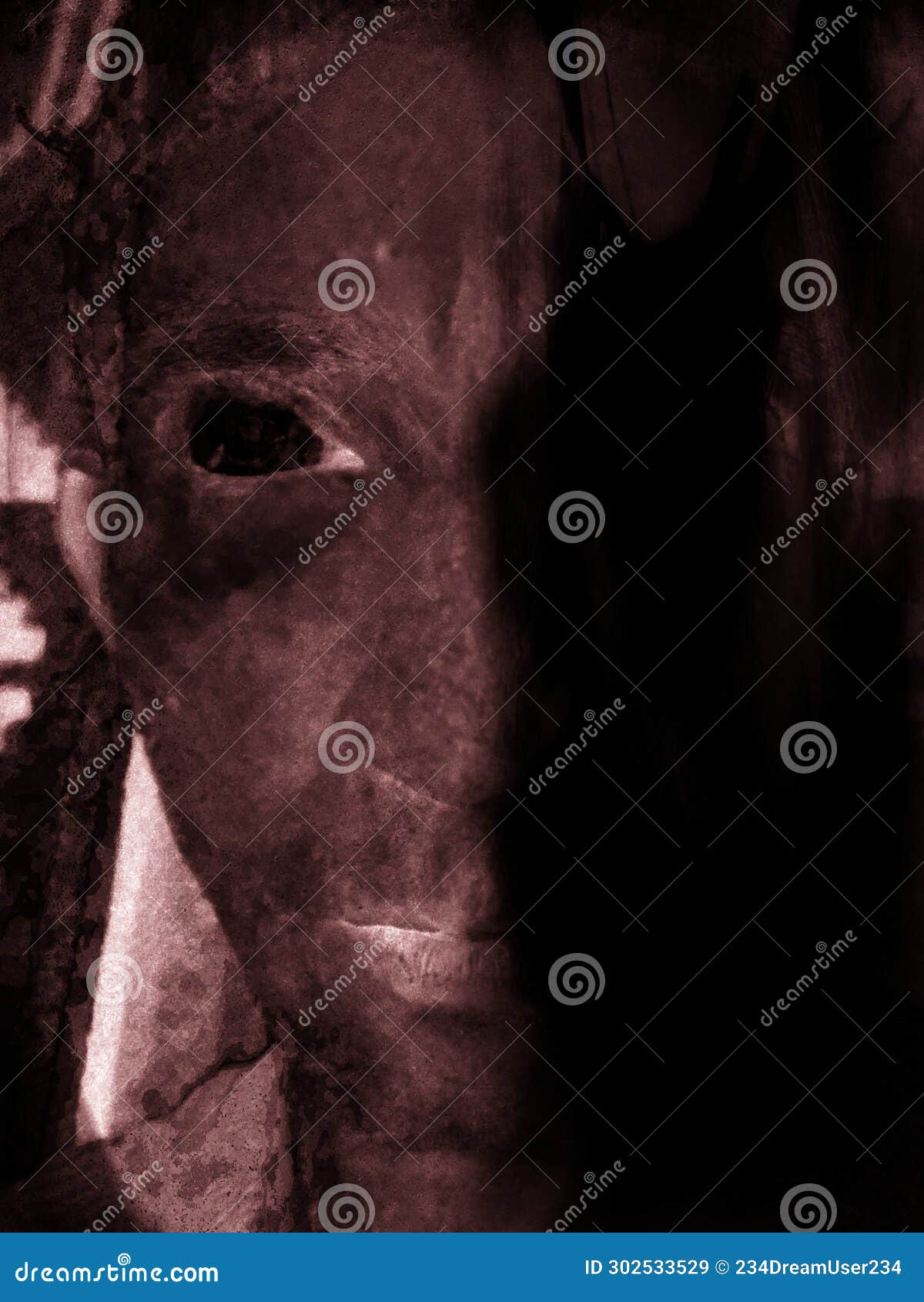 Portrait, Digital Collage, Special Processing. Scary Face of Man ...