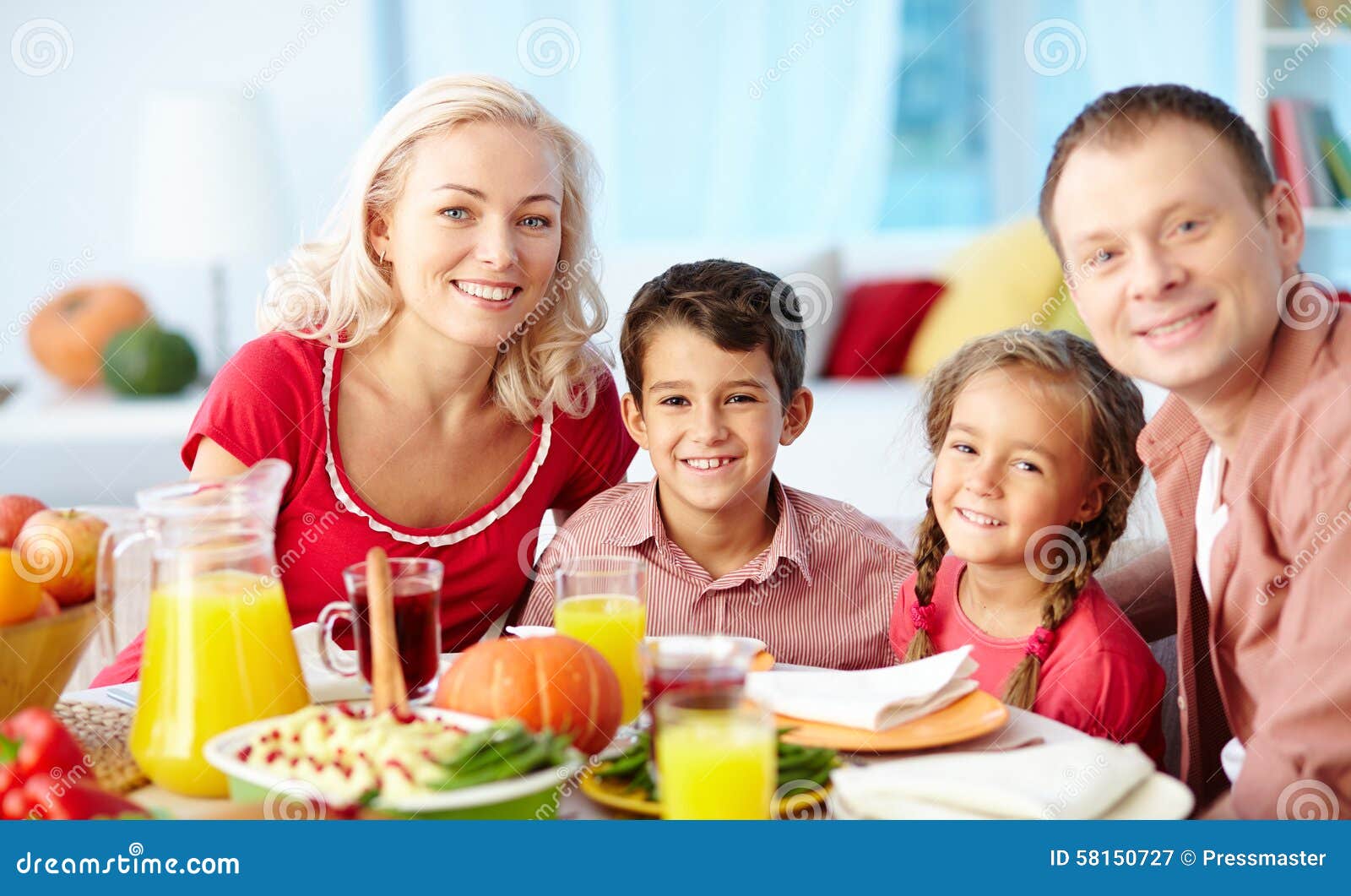 Portrait at dinner stock image. Image of happy, four - 58150727
