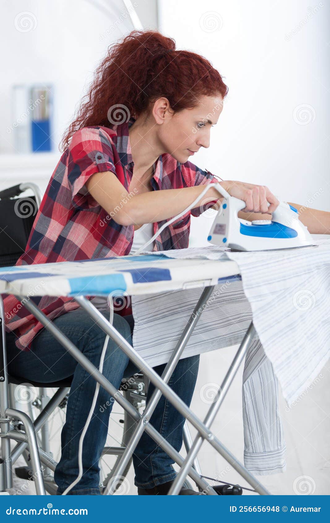 Portrait Disabled Female Helper Stock Photo - Image of equal, household ...