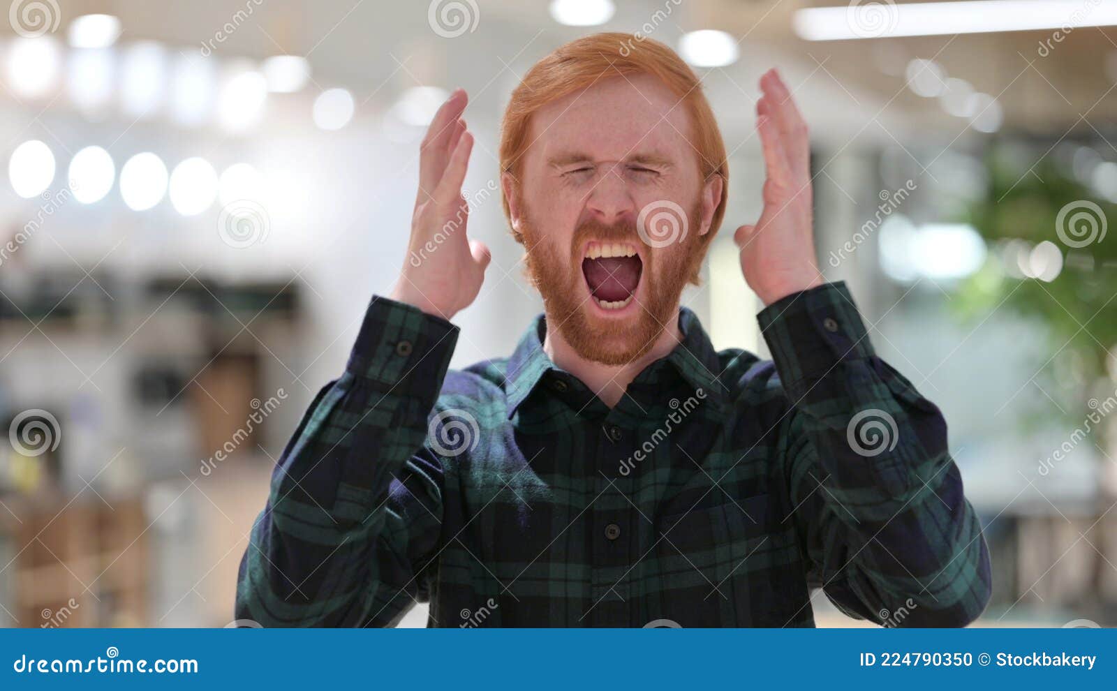 Portrait of Disappointed Redhead Man Screaming, Shouting Stock Photo ...