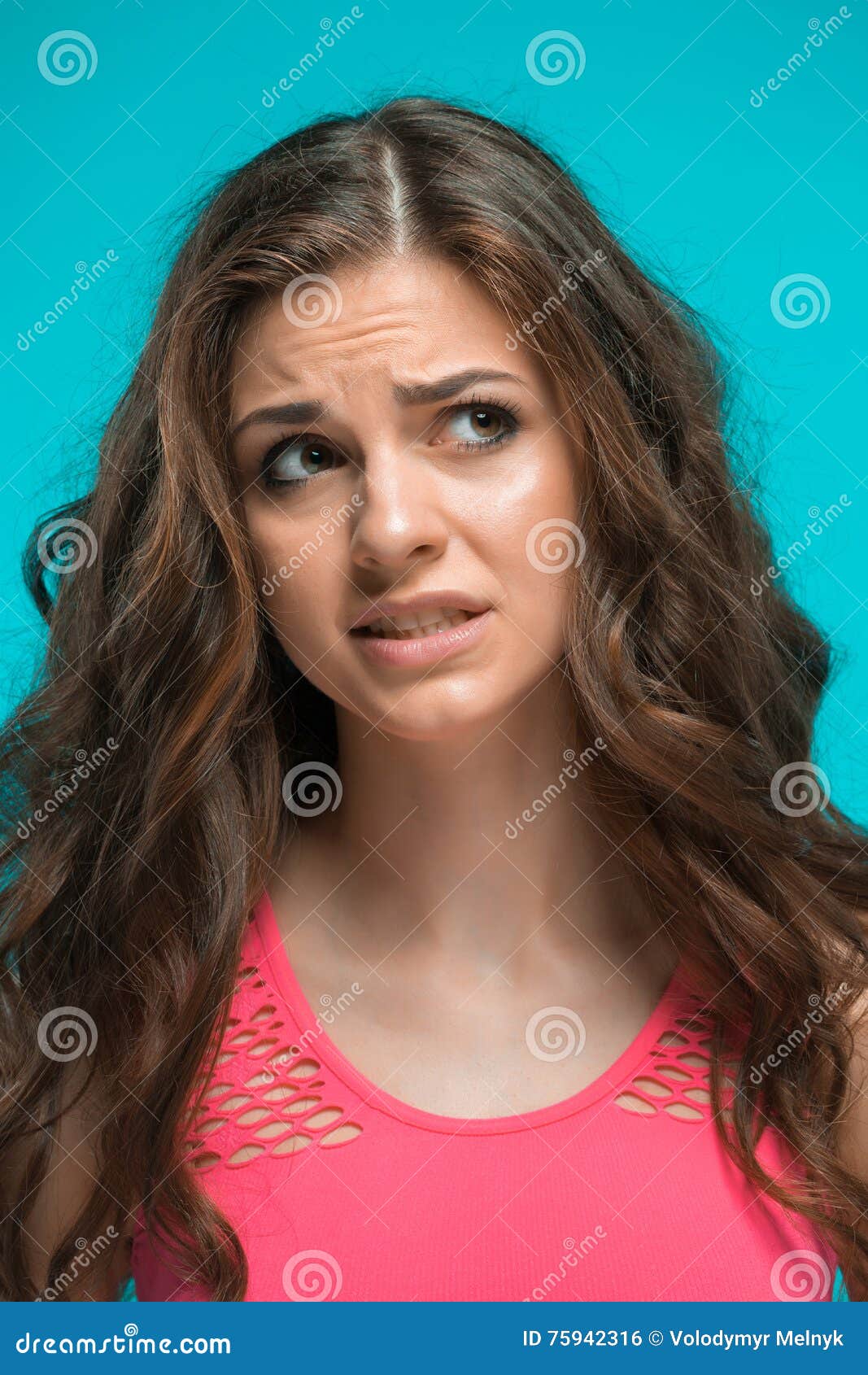 The Portrait of Disgusted Woman Stock Photo - Image of doubt, head ...