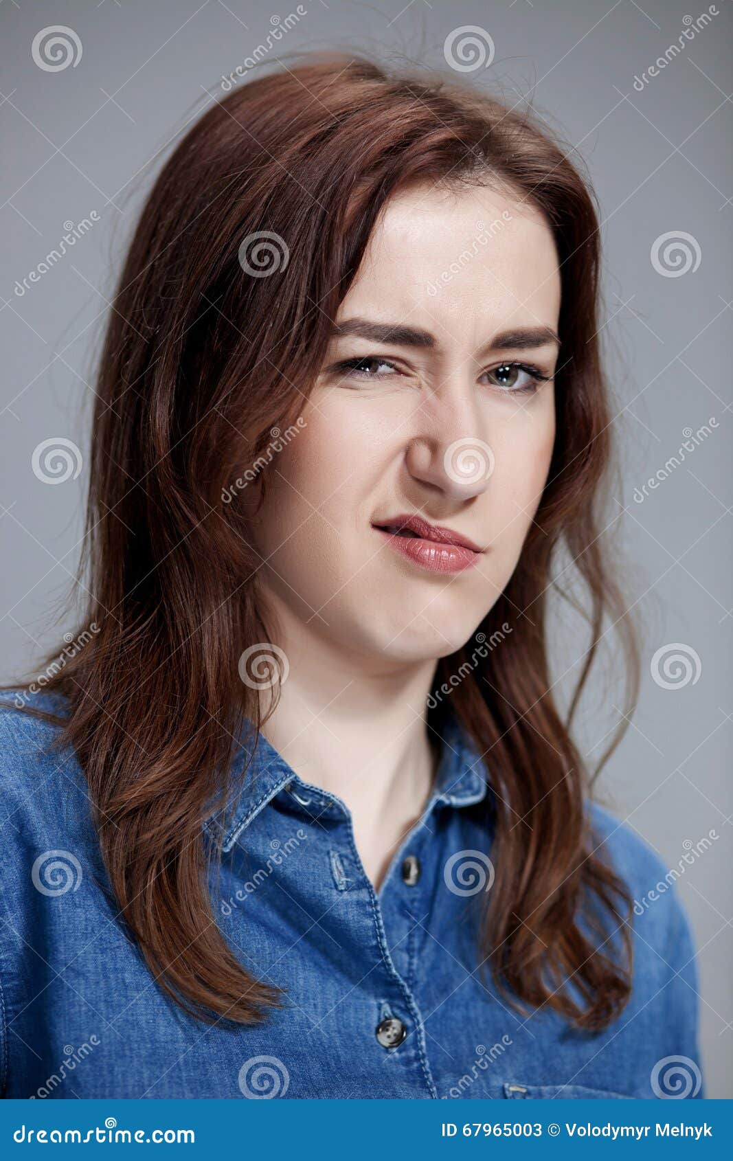 Portrait of Disgusted Woman Stock Image - Image of gray, businesswoman ...