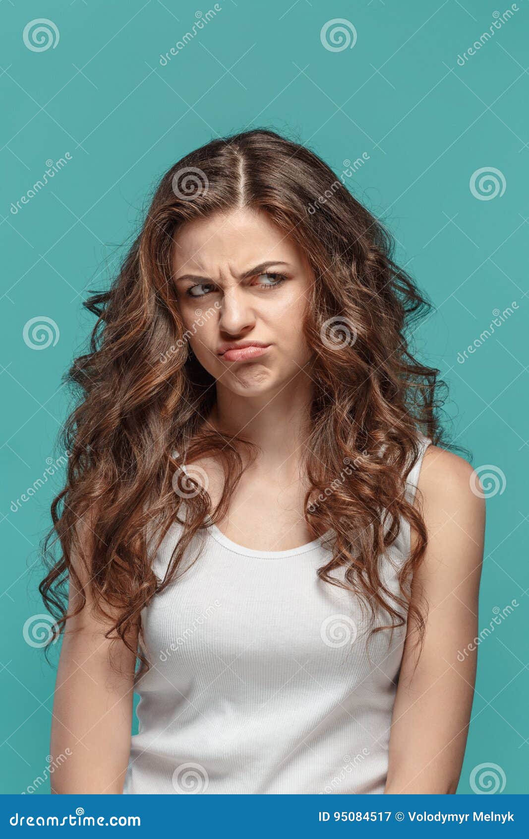 The Portrait of Disgusted Woman Stock Image - Image of negative, face ...