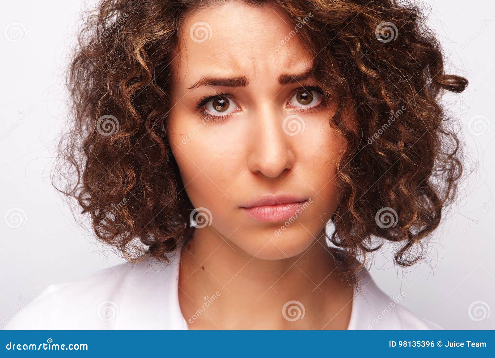 Portrait of Dissatisfied Young Woman Stock Photo - Image of irritation ...