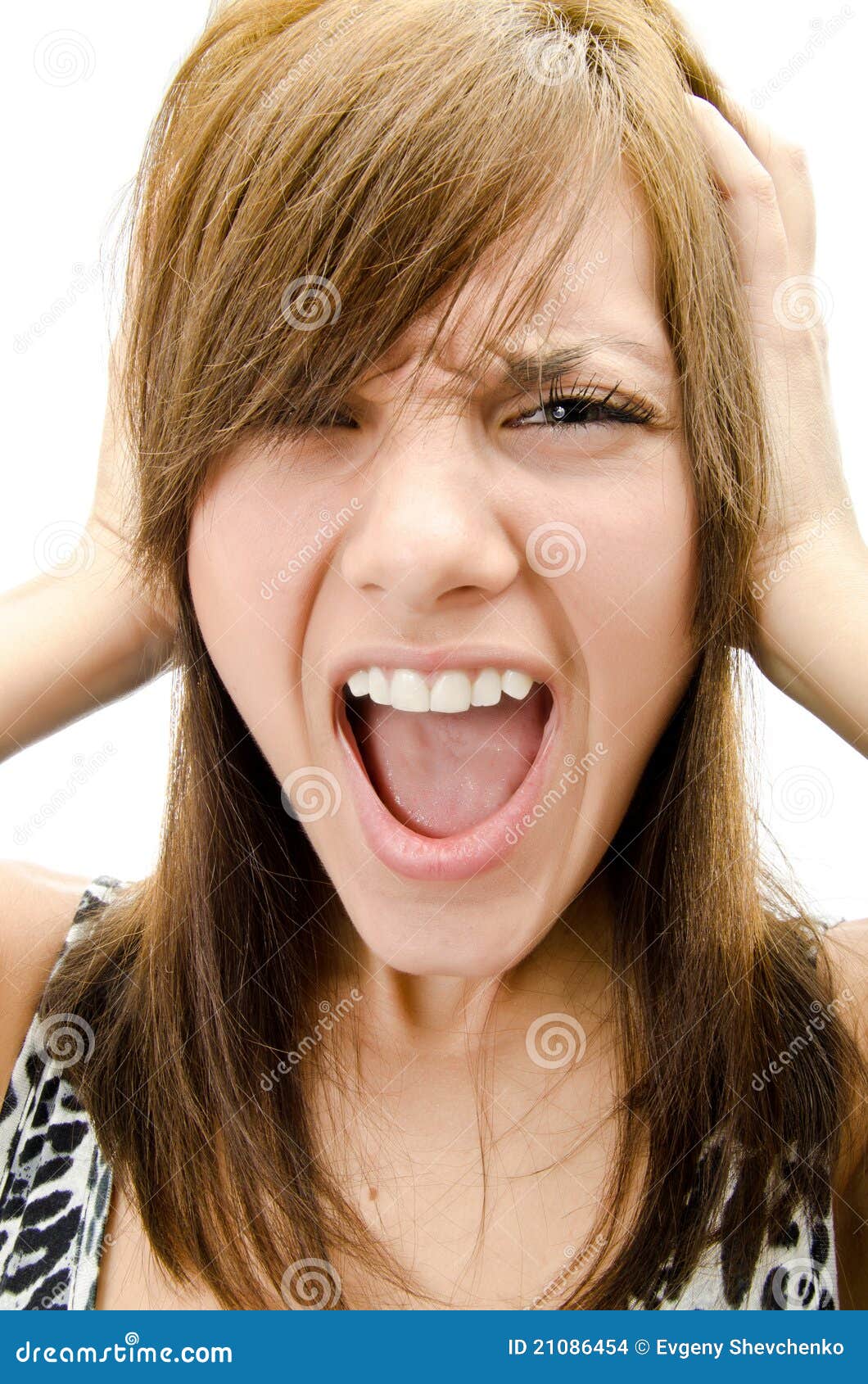 Portrait of Disturbed Young Woman Stock Photo - Image of portrait ...