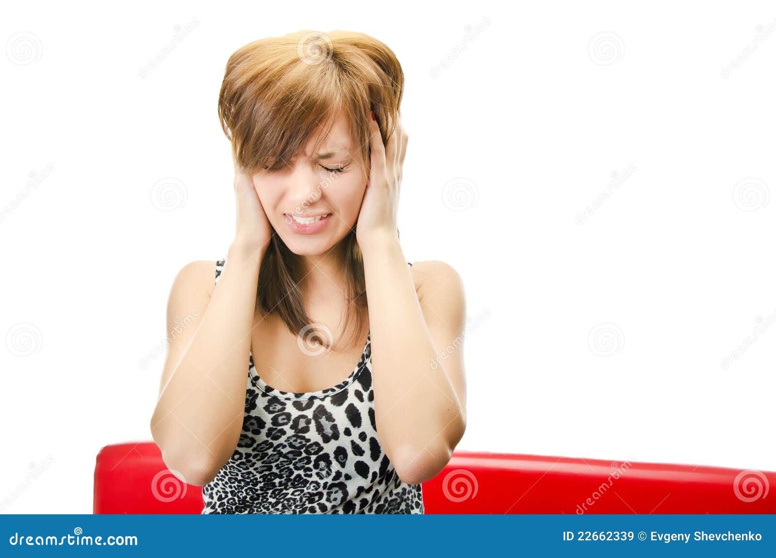 Portrait of Disturbed Young Woman Stock Image - Image of attitude ...