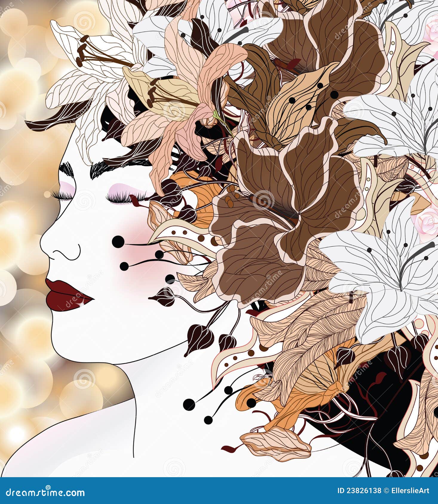 Portrait Of A Diva Stock Vector Illustration Of Flowers 23826138