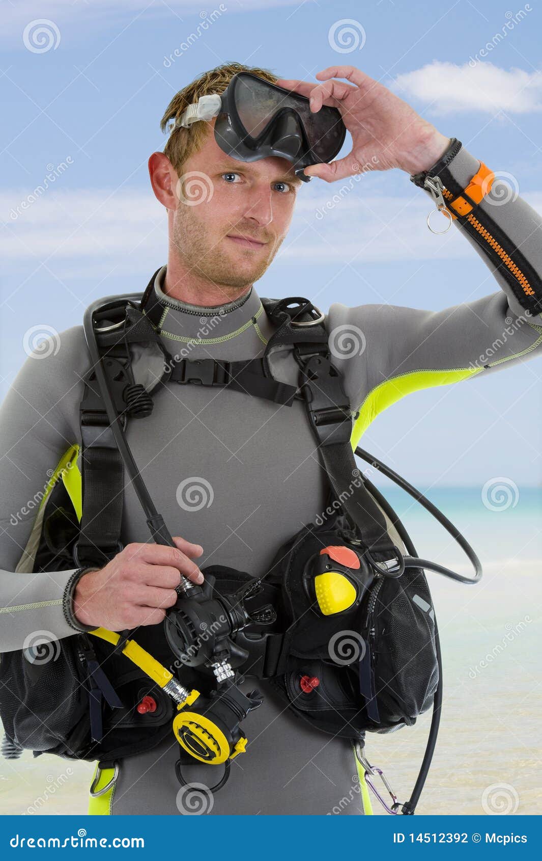 Portrait of a diver stock photo. Image of stand, vacation - 14512392