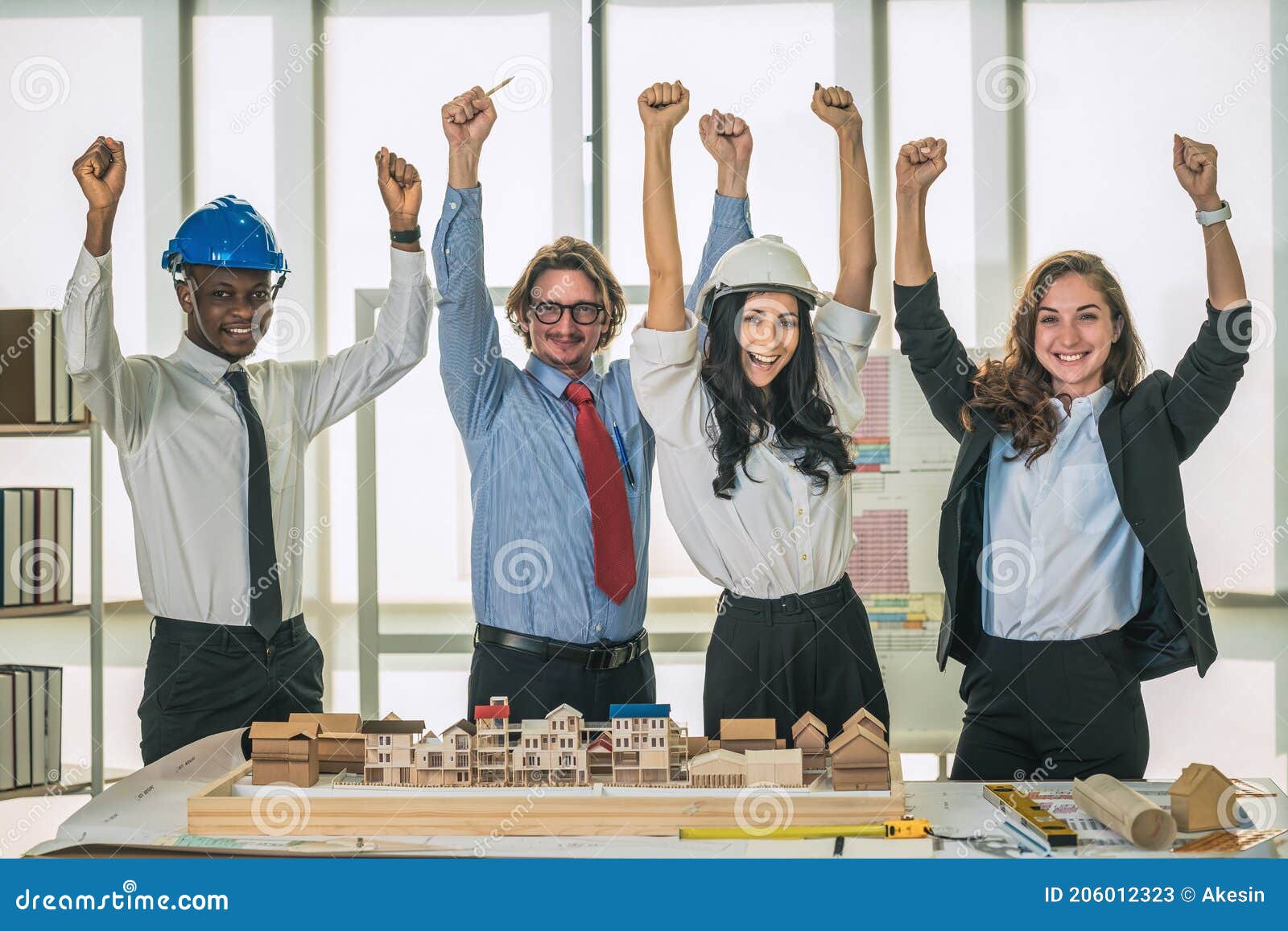 Portrait of Working Team of Engineering and Architecture Office Stock ...