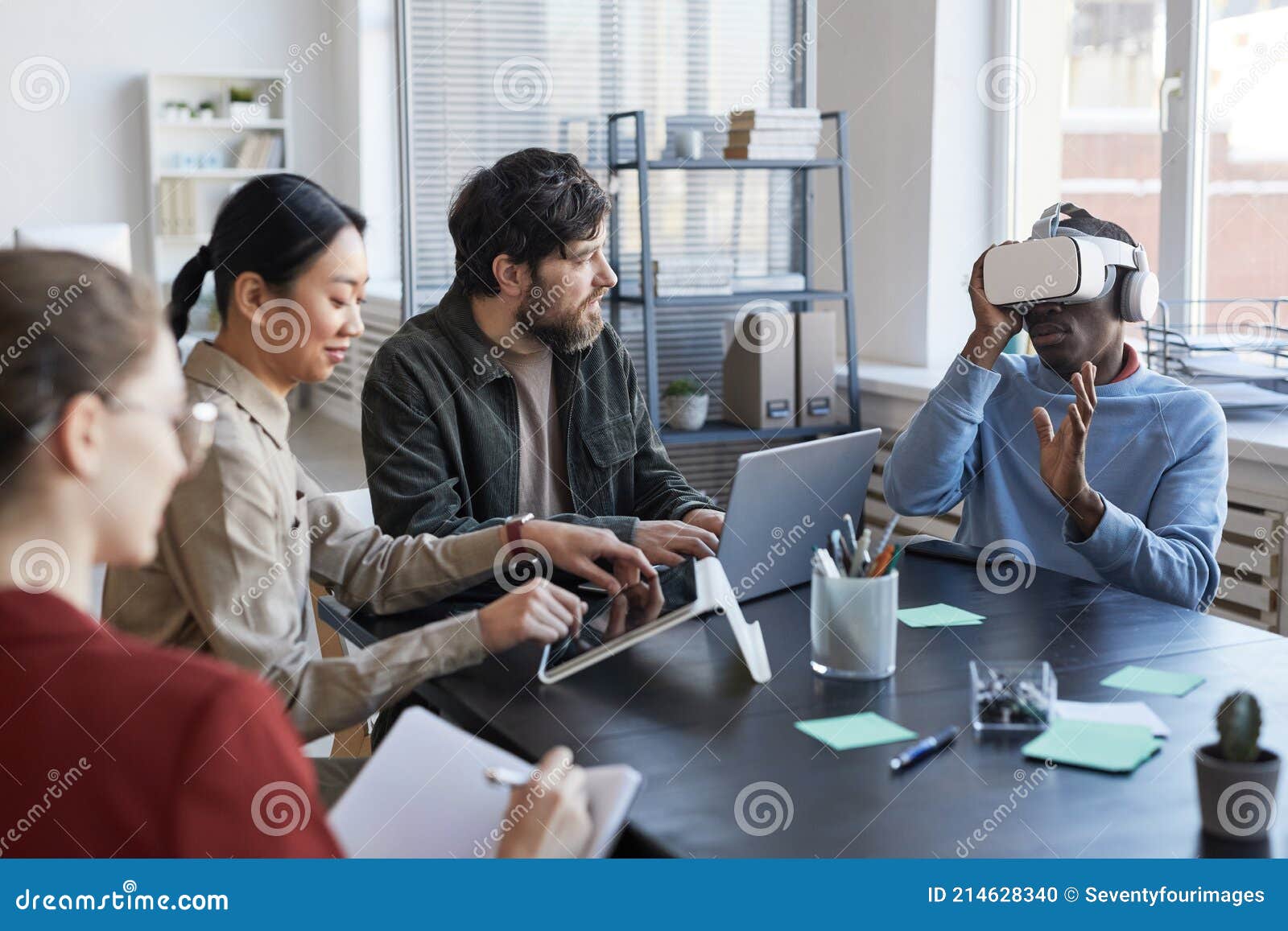 It Development Team Working on VR Software in Office Stock Photo ...