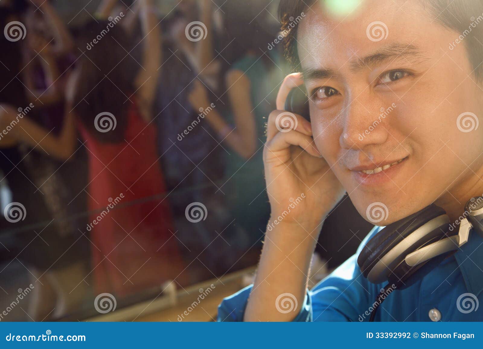 A Portrait of a DJ in Nightclub Stock Photo - Image of group, front ...