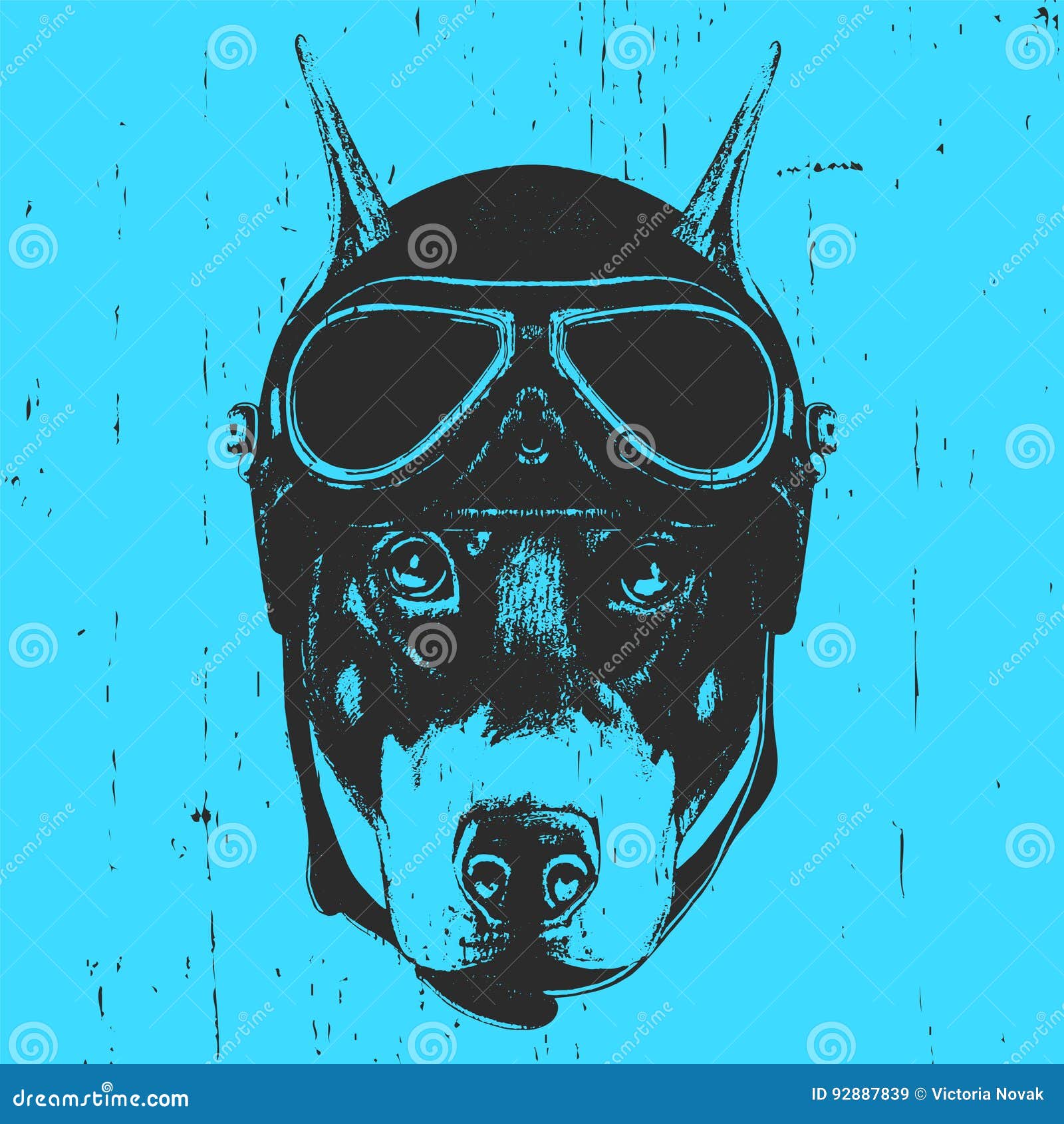 Doberman Pinscher Dog Face Printable Stencil Art Vector Illustration ...