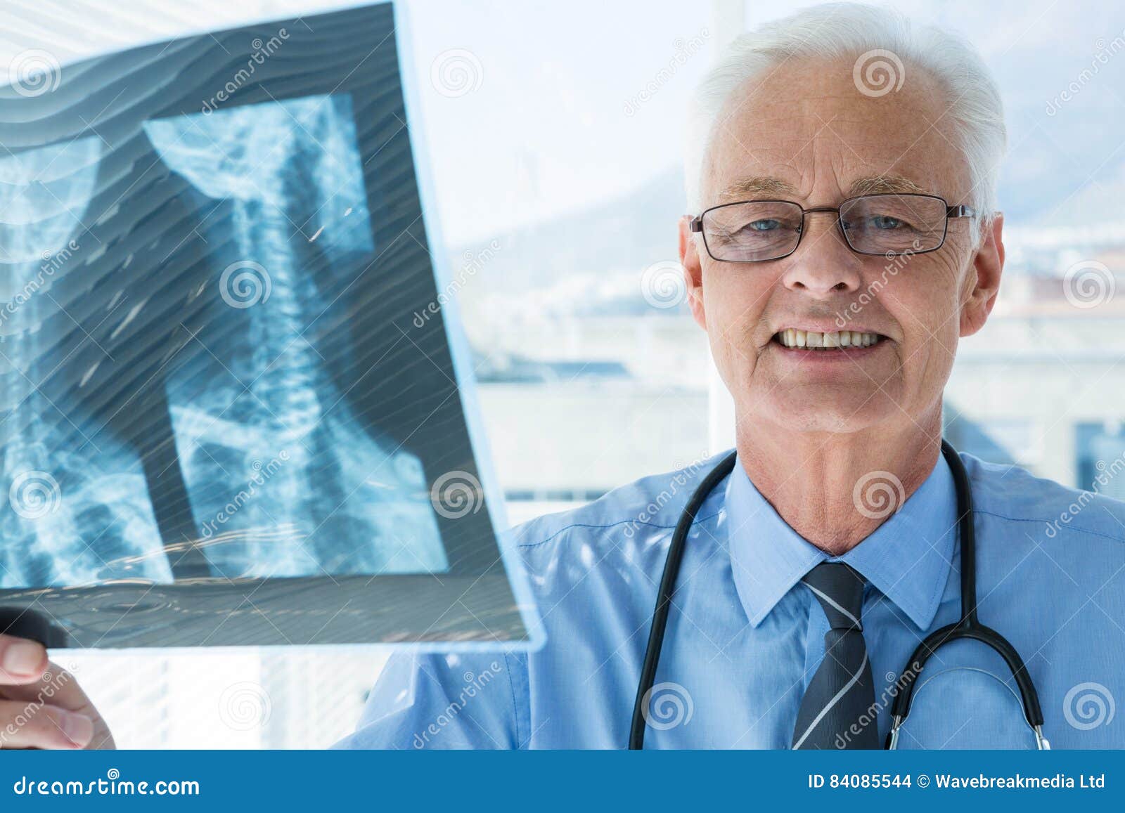 Portrait of Doctor Analyzing X-ray Report Stock Photo - Image of formal ...