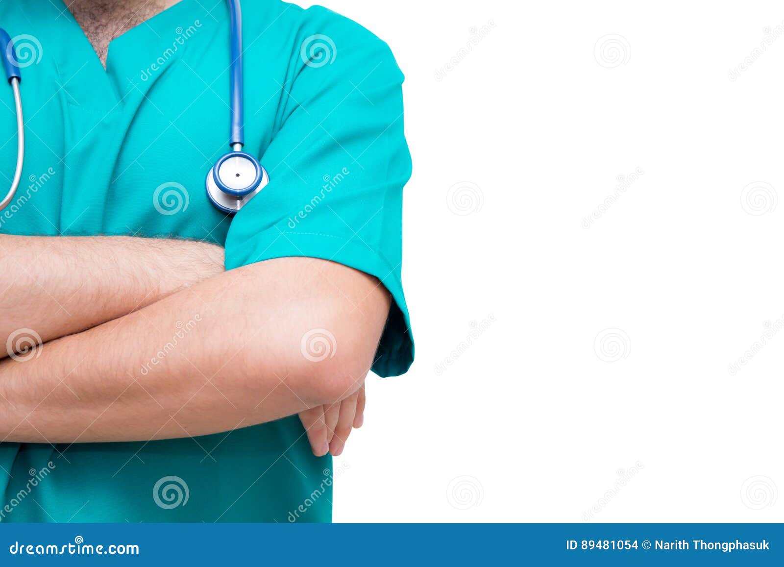 Portrait of Doctor Green Uniform Isolated Stock Photo - Image of ...