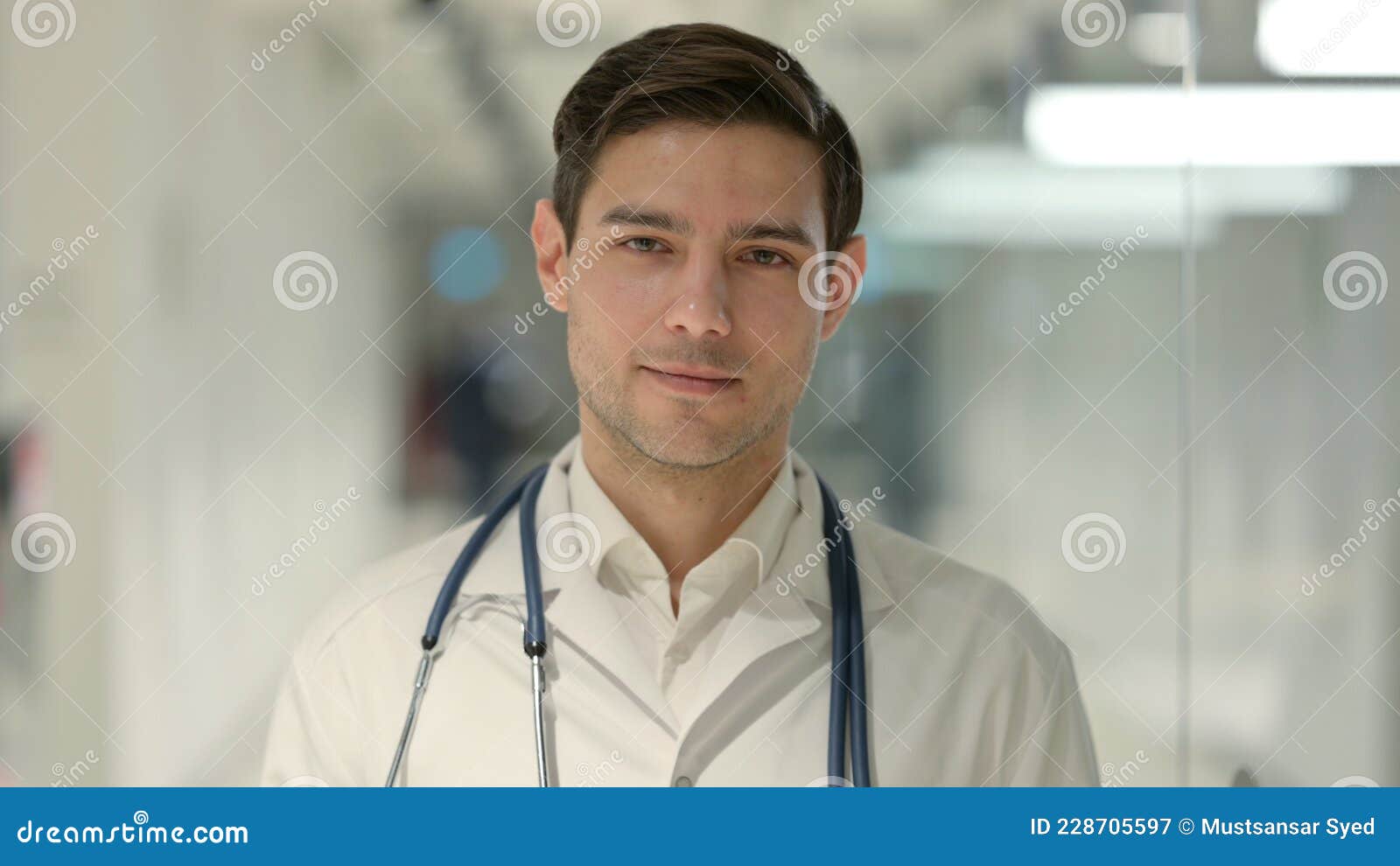 Portrait of Doctor Looking at the Camera Stock Image - Image of desk ...