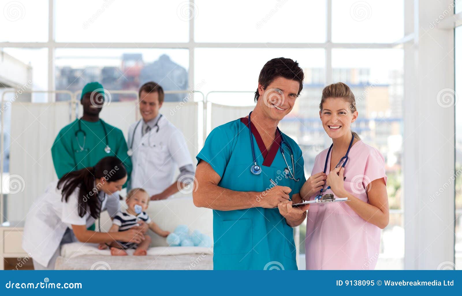 Portrait of Doctors in a Hospital Looking Happy Stock Image - Image of ...