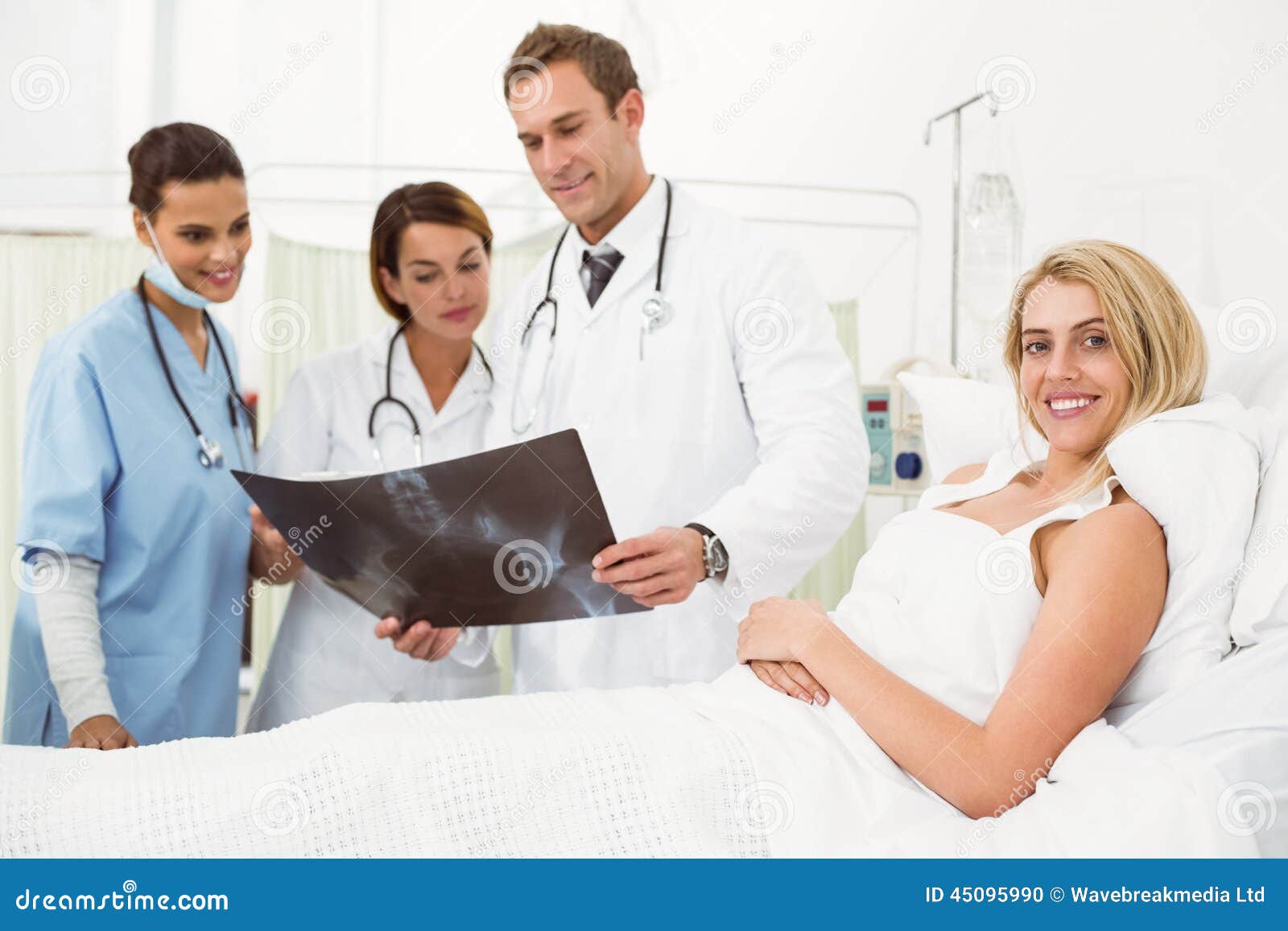 Portrait of Doctors and Patient with X-ray Stock Photo - Image of ...